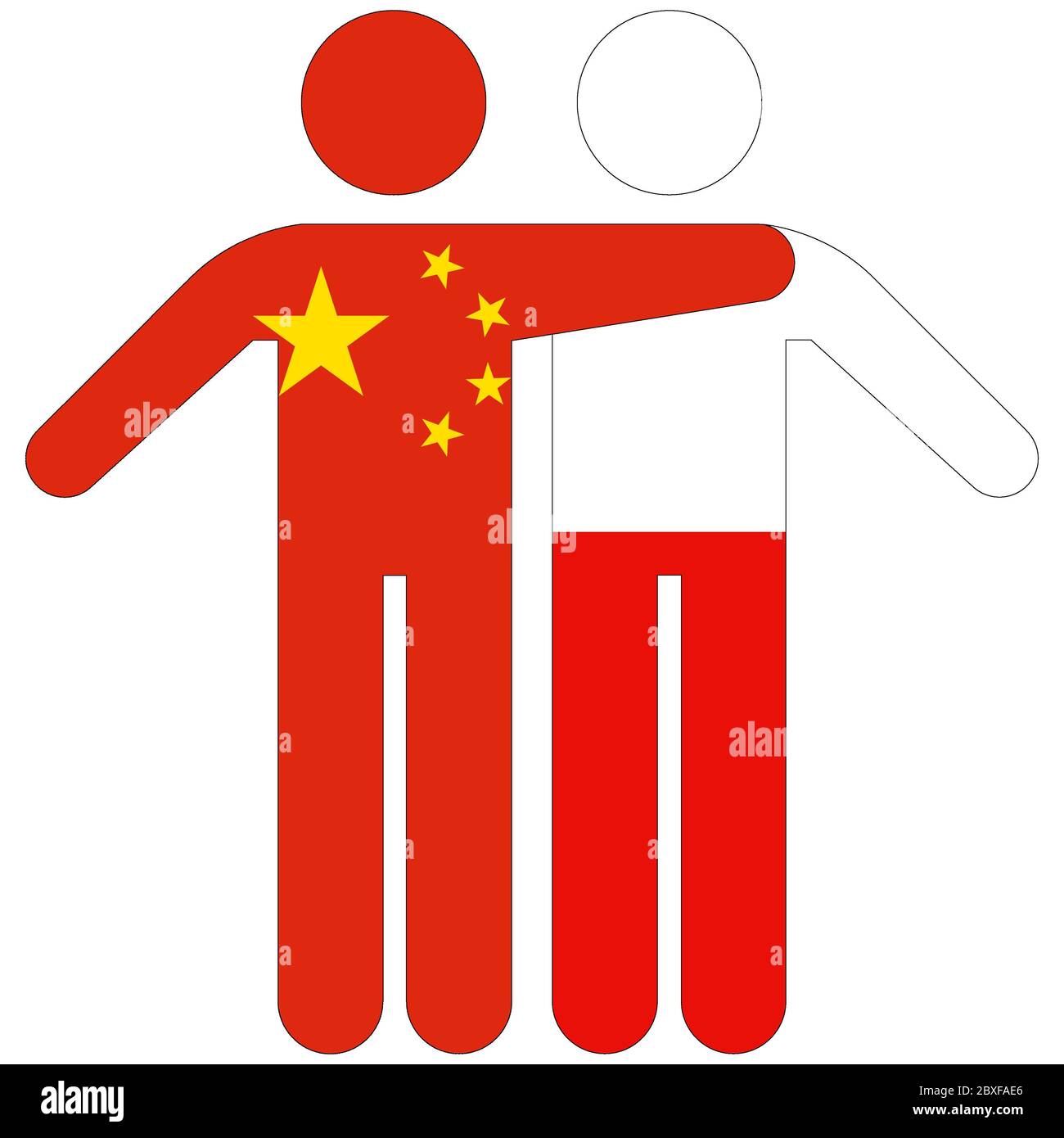China - Poland / friendship concept on white background Stock Photo - Alamy
