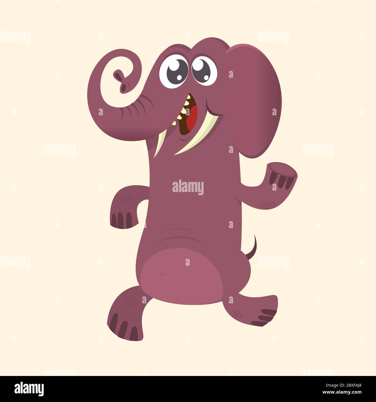 Cute cartoon elephant icon. Vector illustration with simple gradients ...