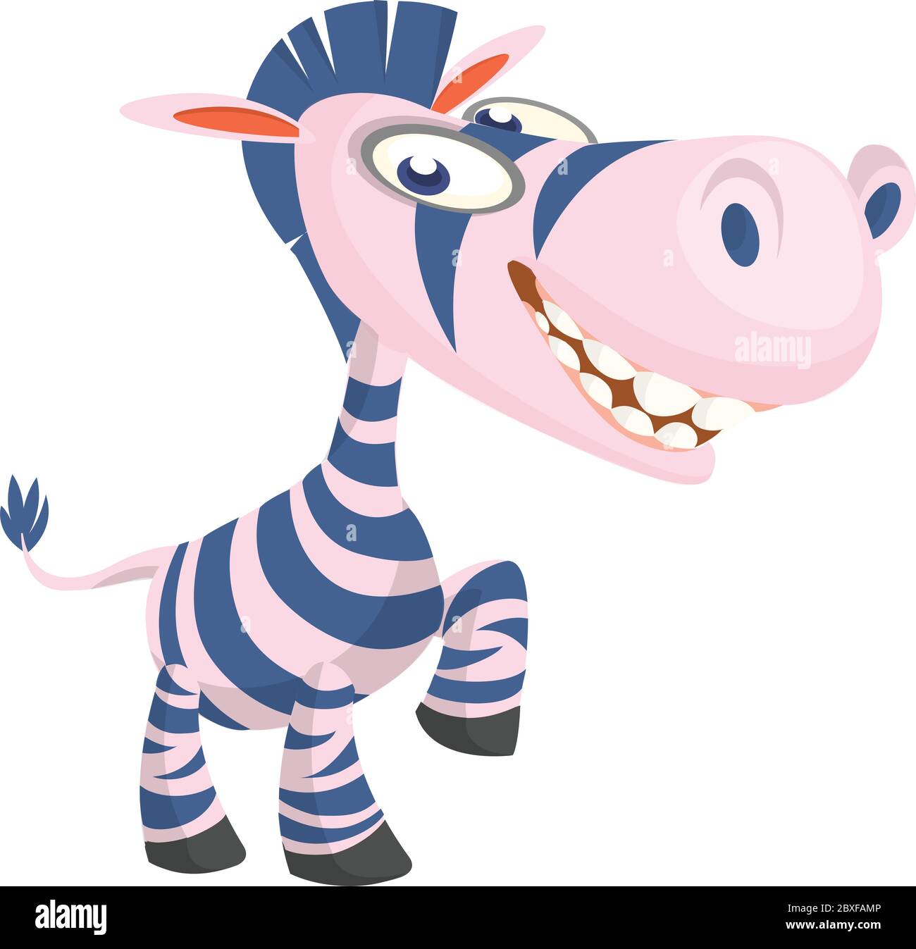Cute cartoon zebra. Vector character illustration for chlidren book ...