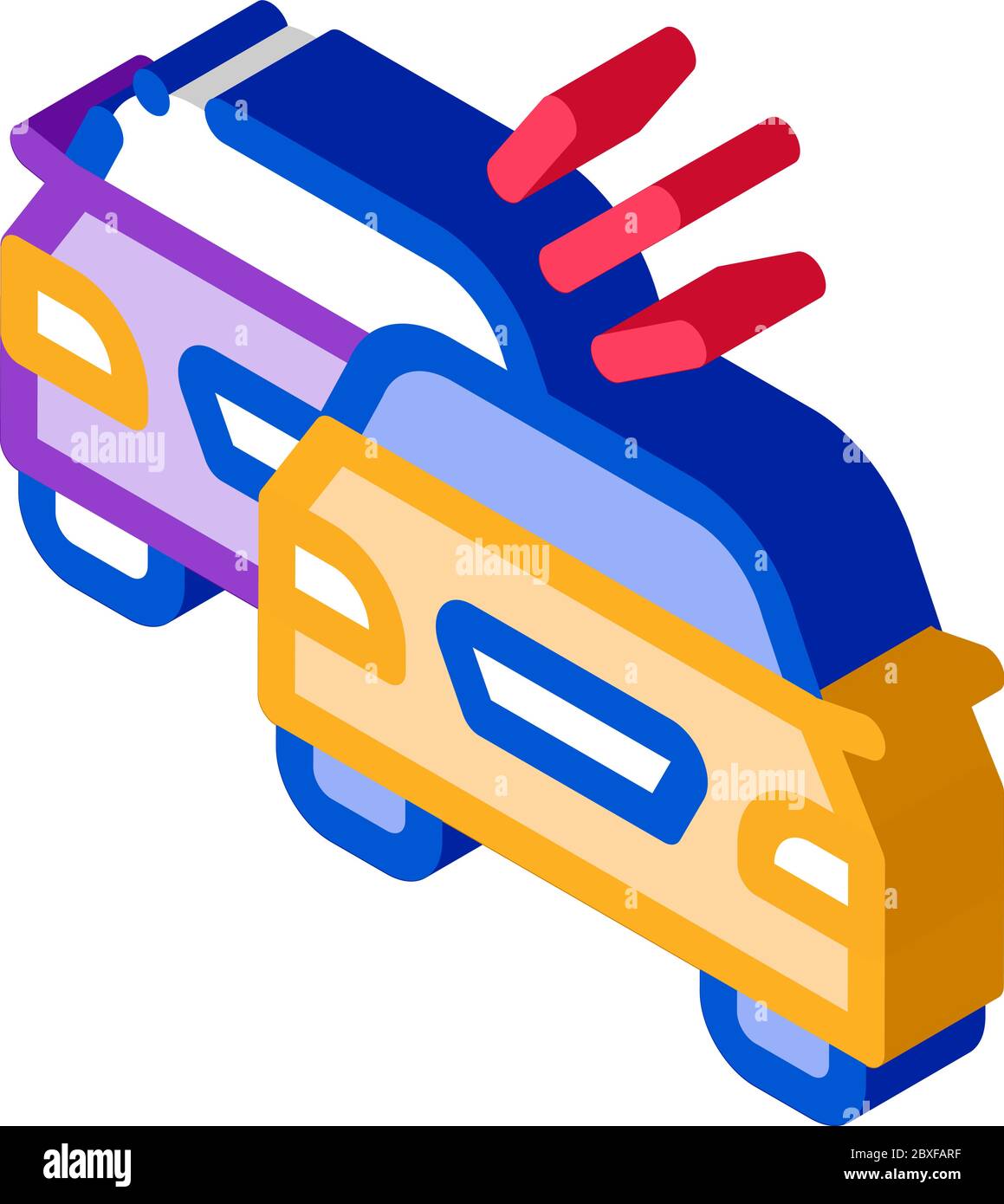 overtaking previous car isometric icon vector illustration Stock Vector ...