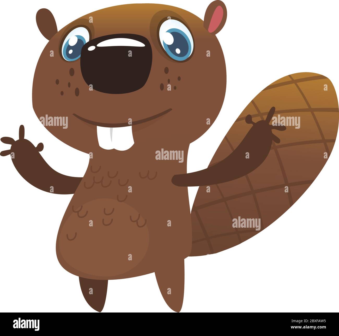 Cute cartoon beaver. Vector illustrated icon of a beaver Stock Vector ...