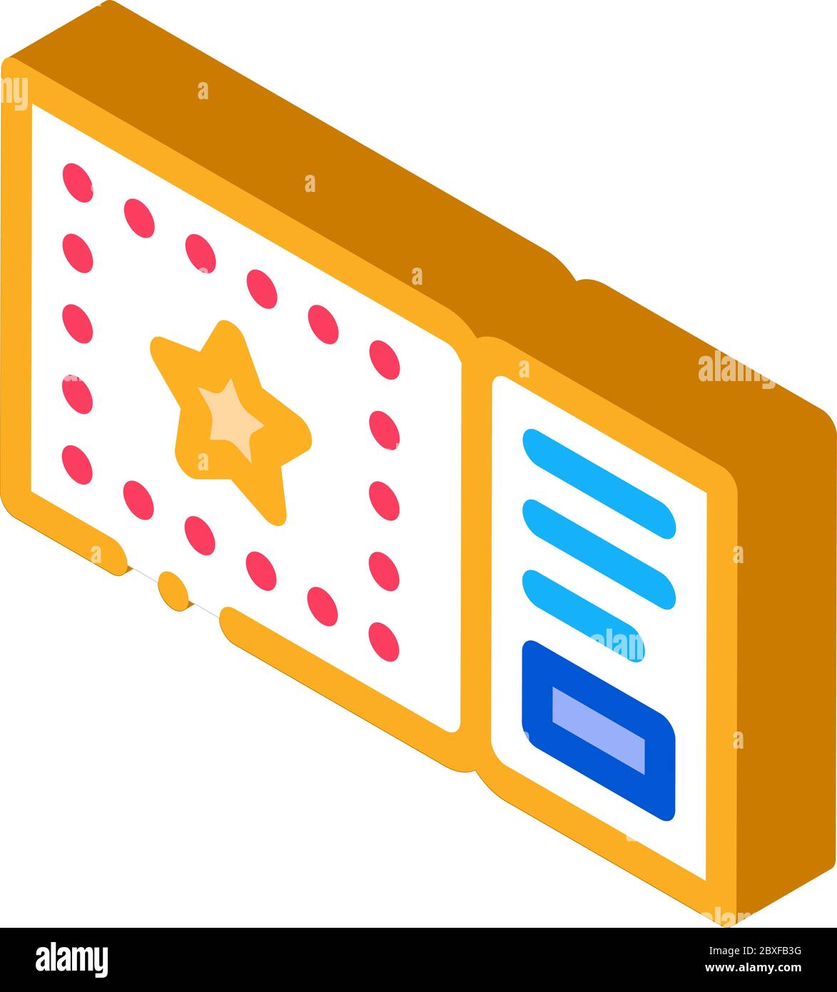 amusement park ticket isometric icon vector illustration Stock Vector ...