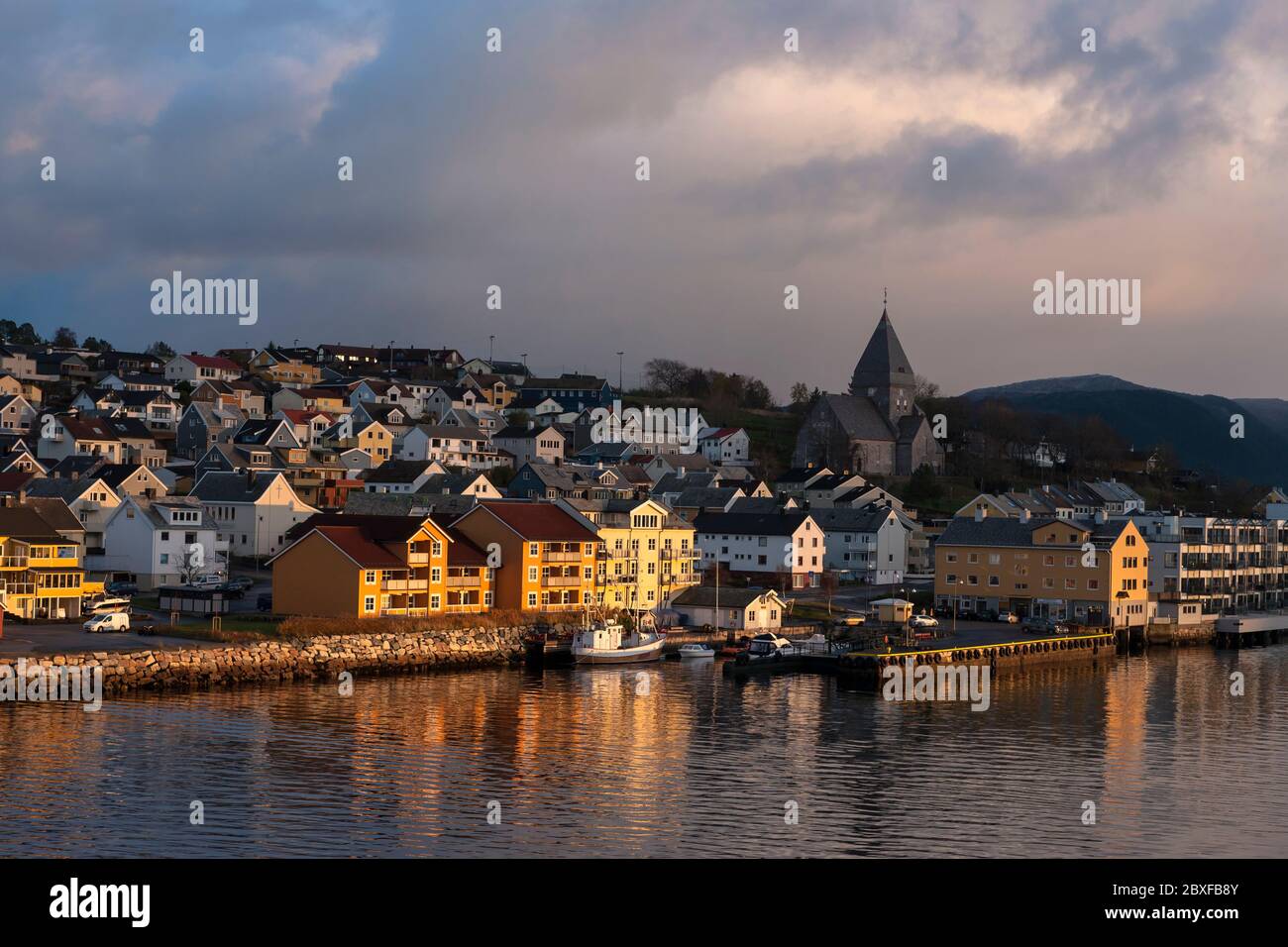 The harbour at Kristiansund, and the district of Nordlandet, Møre og ...