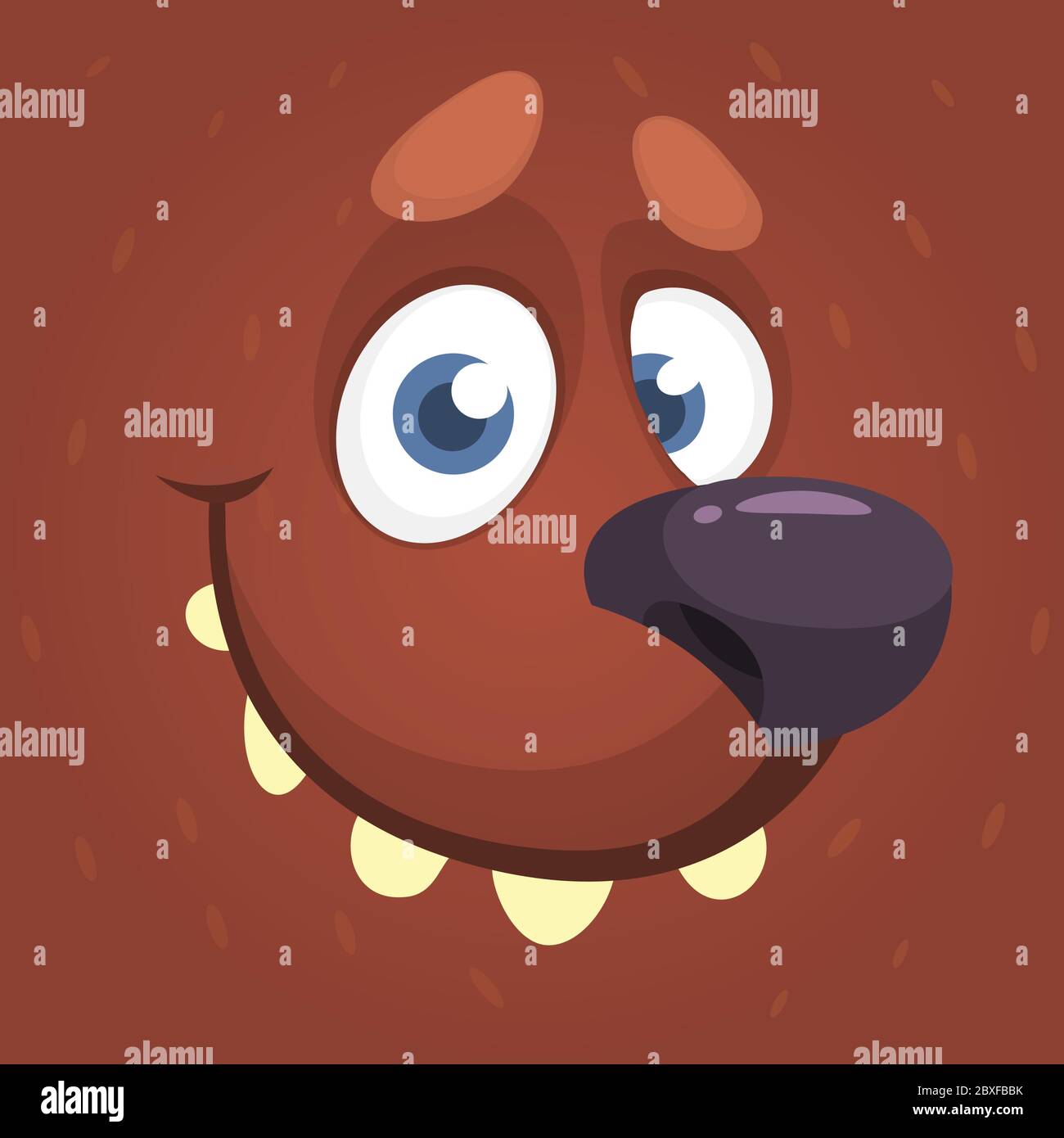 Cartoon cute bear face avatar. Vector illustration of a cool bear face ...