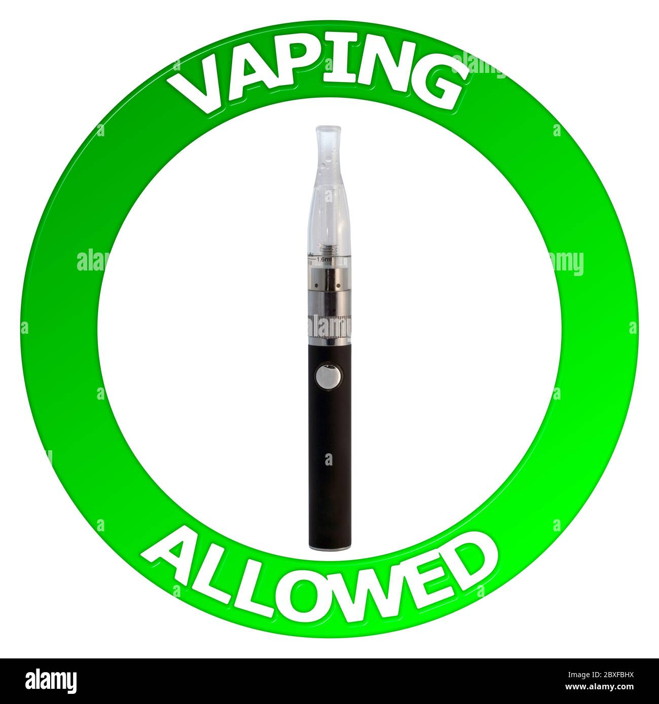 Vaping allowed sign with vaporizer Stock Photo - Alamy