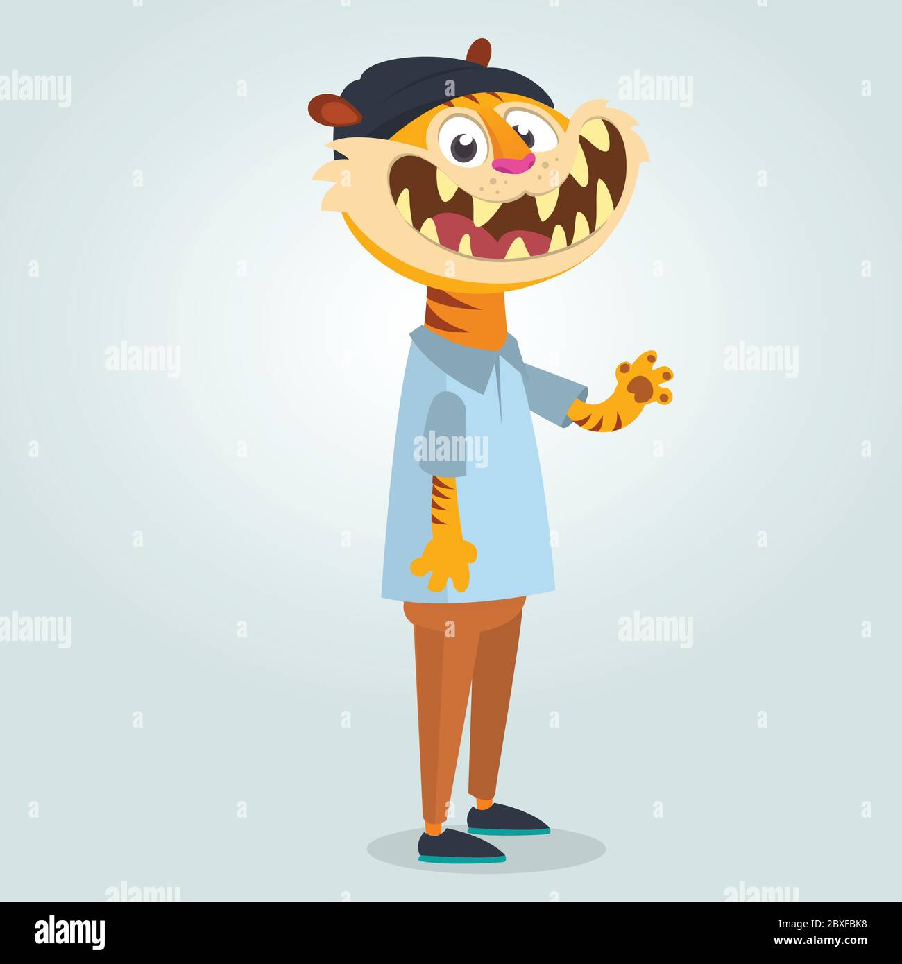 Pretty human-look. Isolated cartoon: teenage fashion hipster tiger ...