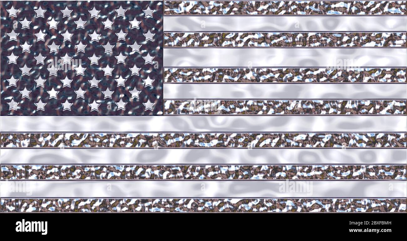United States of America metallic chrome effect flag Stock Photo - Alamy