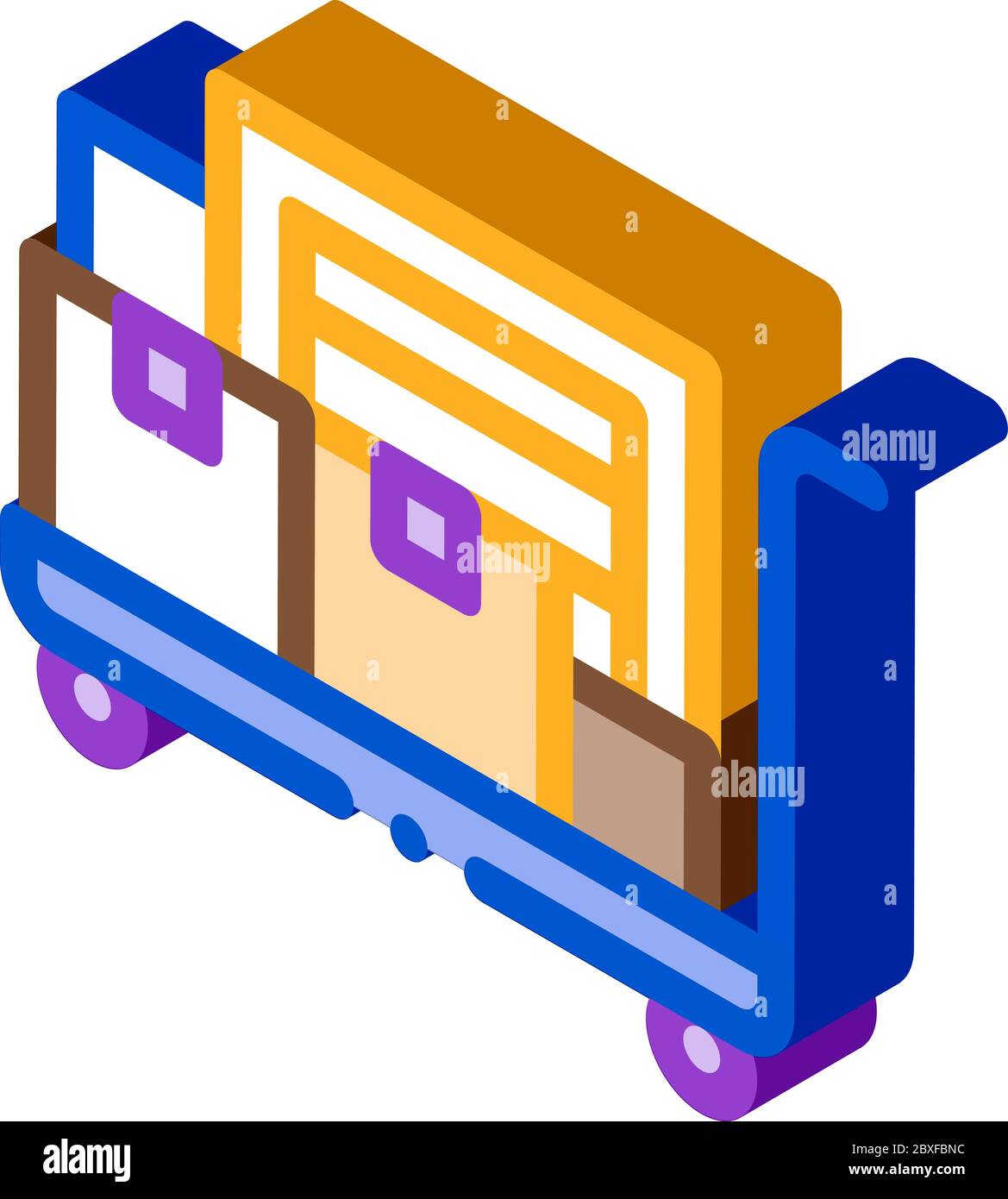 parcel trolley isometric icon vector illustration Stock Vector Image ...