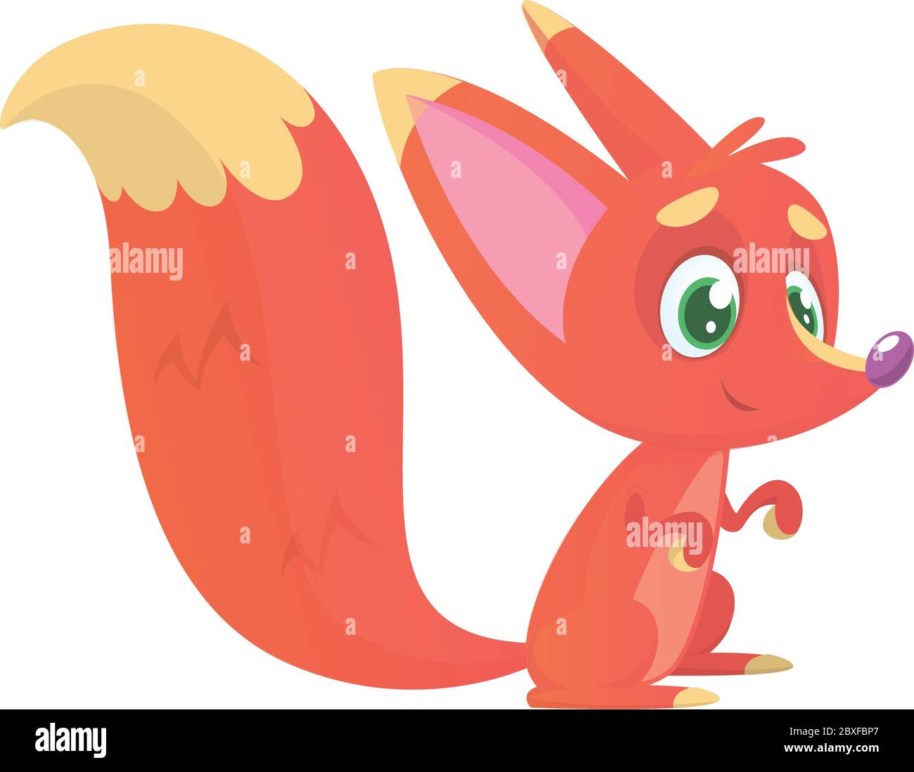 Cute cartoon fox character. Wild forest animal collection. Baby ...