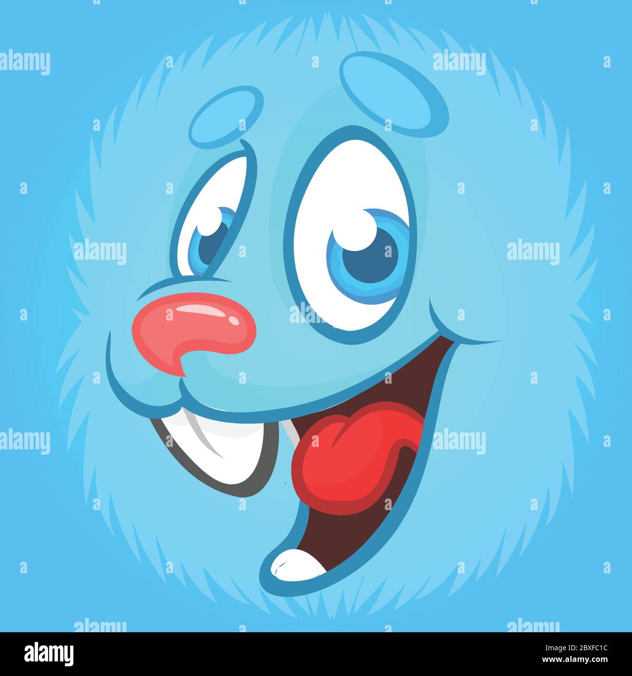 Cartoon rabbit face avatar. Vector illustration of smiling bunny rabbit ...
