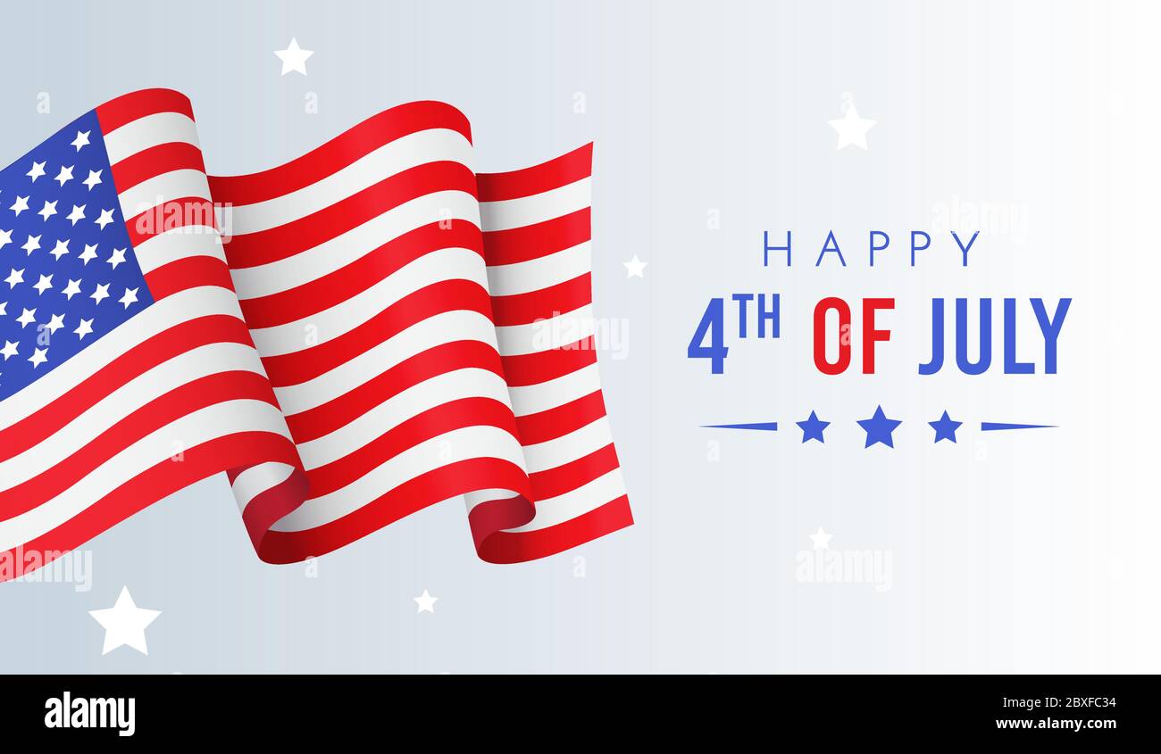 US independence day banner, poster or greeting card with national flag ...