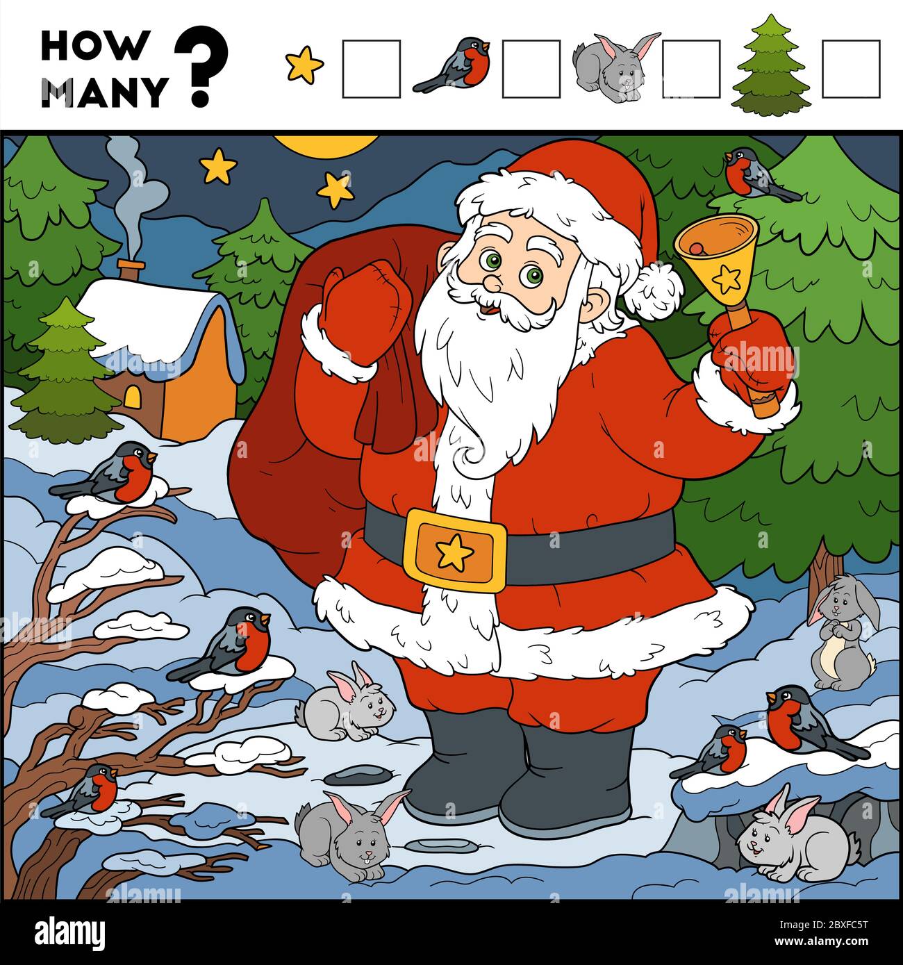 Counting Game for Preschool Children. Educational a mathematical game ...