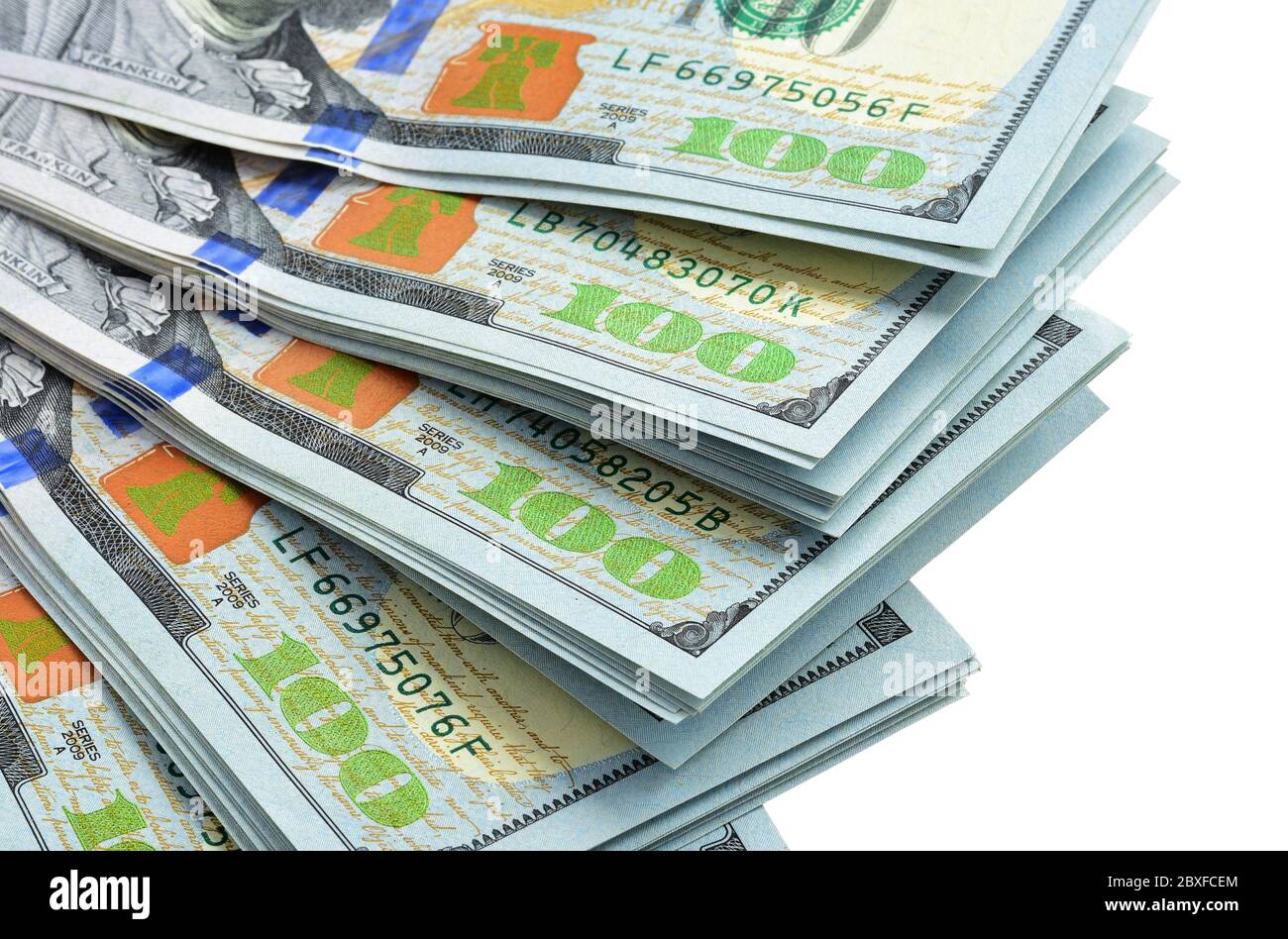 Money fan isolated. American dollars Stock Photo - Alamy