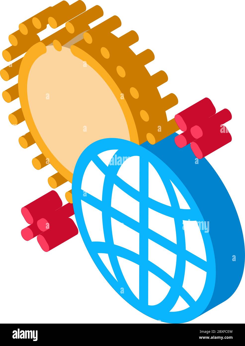 rotation of earth around sun isometric icon vector illustration Stock ...