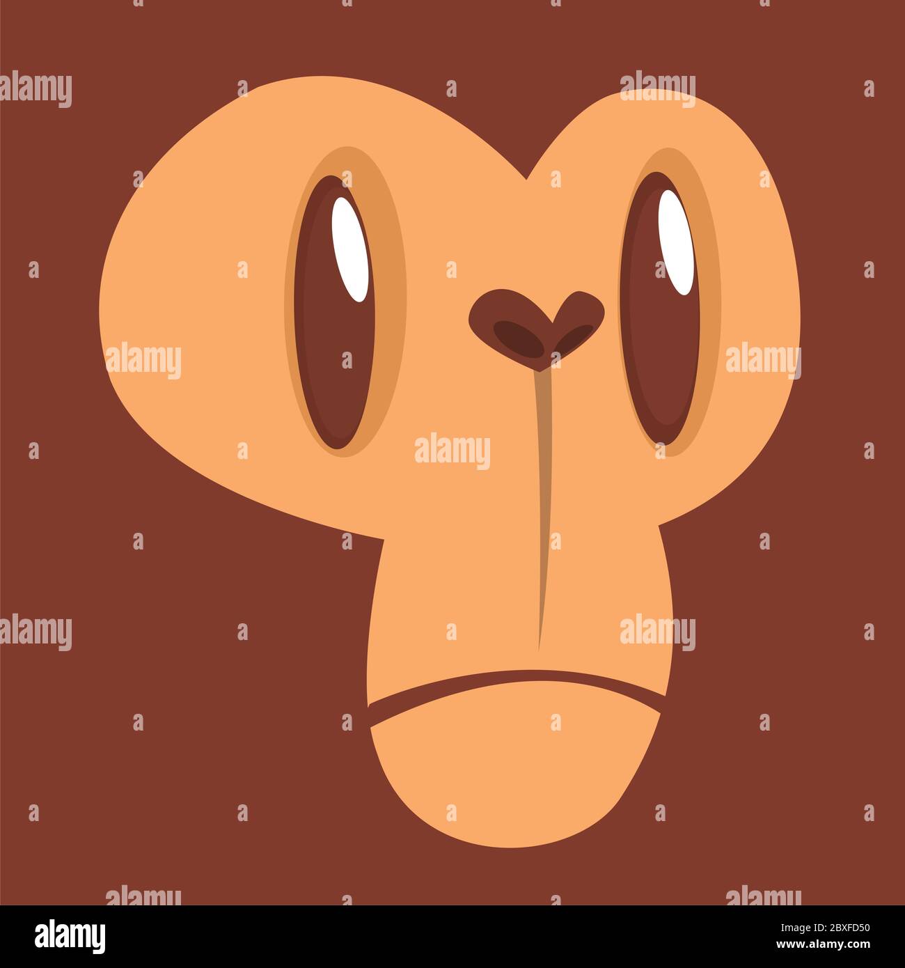 Cartoon monkey face avatar. Vector illustration of smiling monkey ...