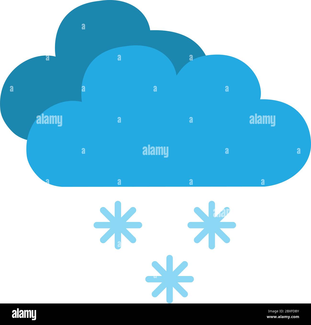 Cloud snow falls icon weather flat vector illustration isolated on ...
