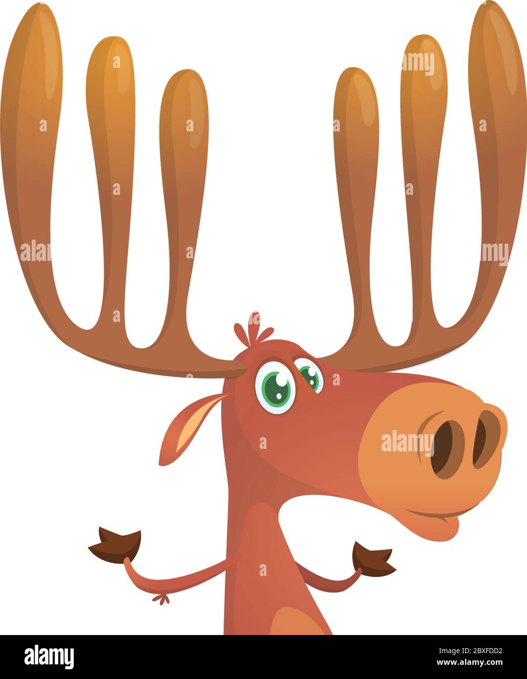 Funny cartoon moose. Vector moose character illustration Stock Vector ...