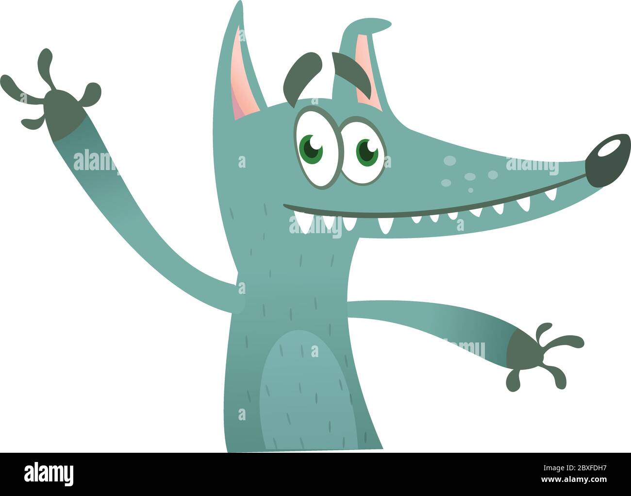 Cute cartoon wolf character. Wild forest animal collection. Vector wolf ...