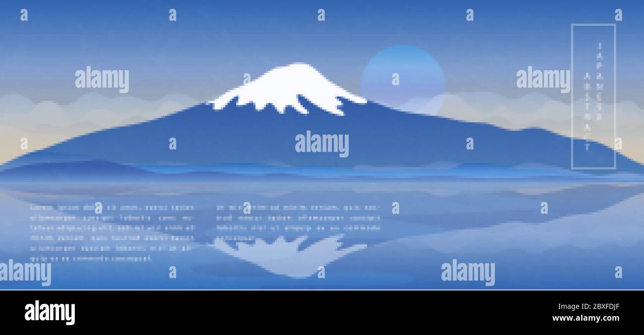 Oriental Japanese style abstract pattern background design landscape ...