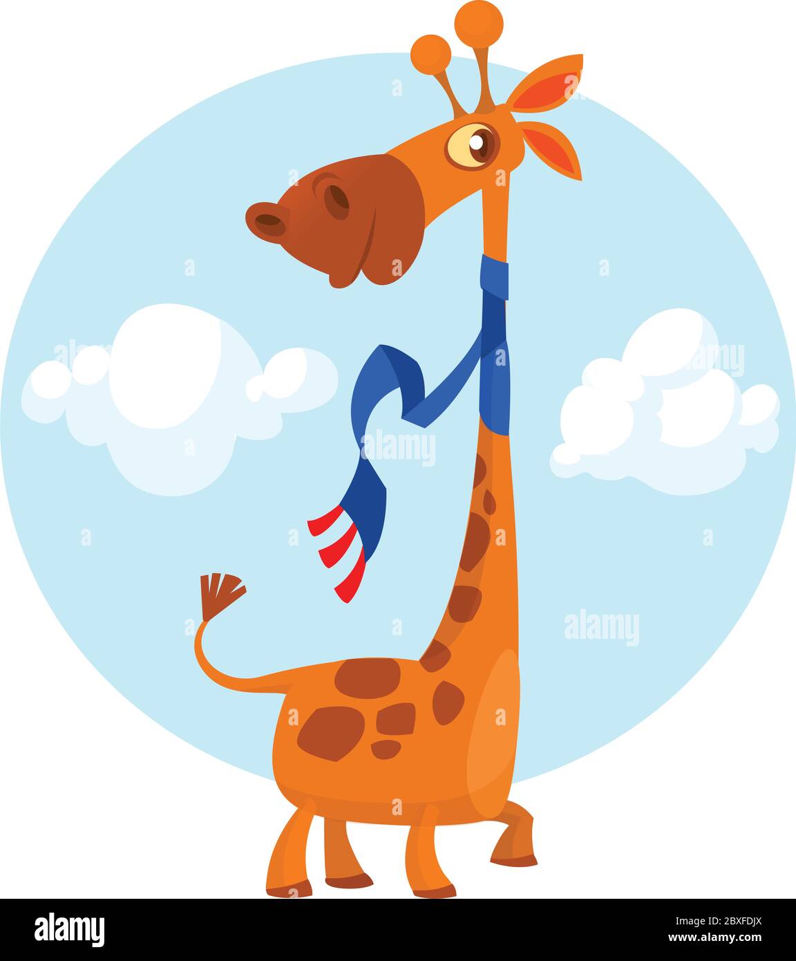 Cool pretty giraffe cartoon. Vector illustration isolated Stock Vector ...