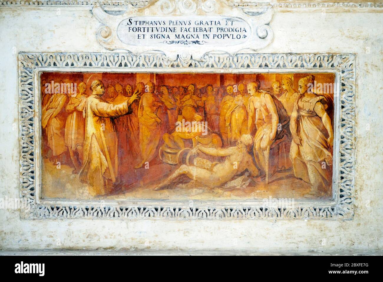 Fresco on the altar in the Basilica di Santo Stefano Rotondo al Celio ...