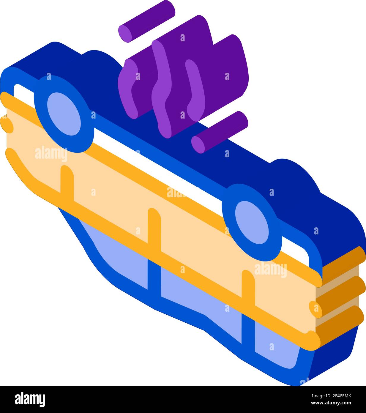 inverted car isometric icon vector illustration Stock Vector Image ...