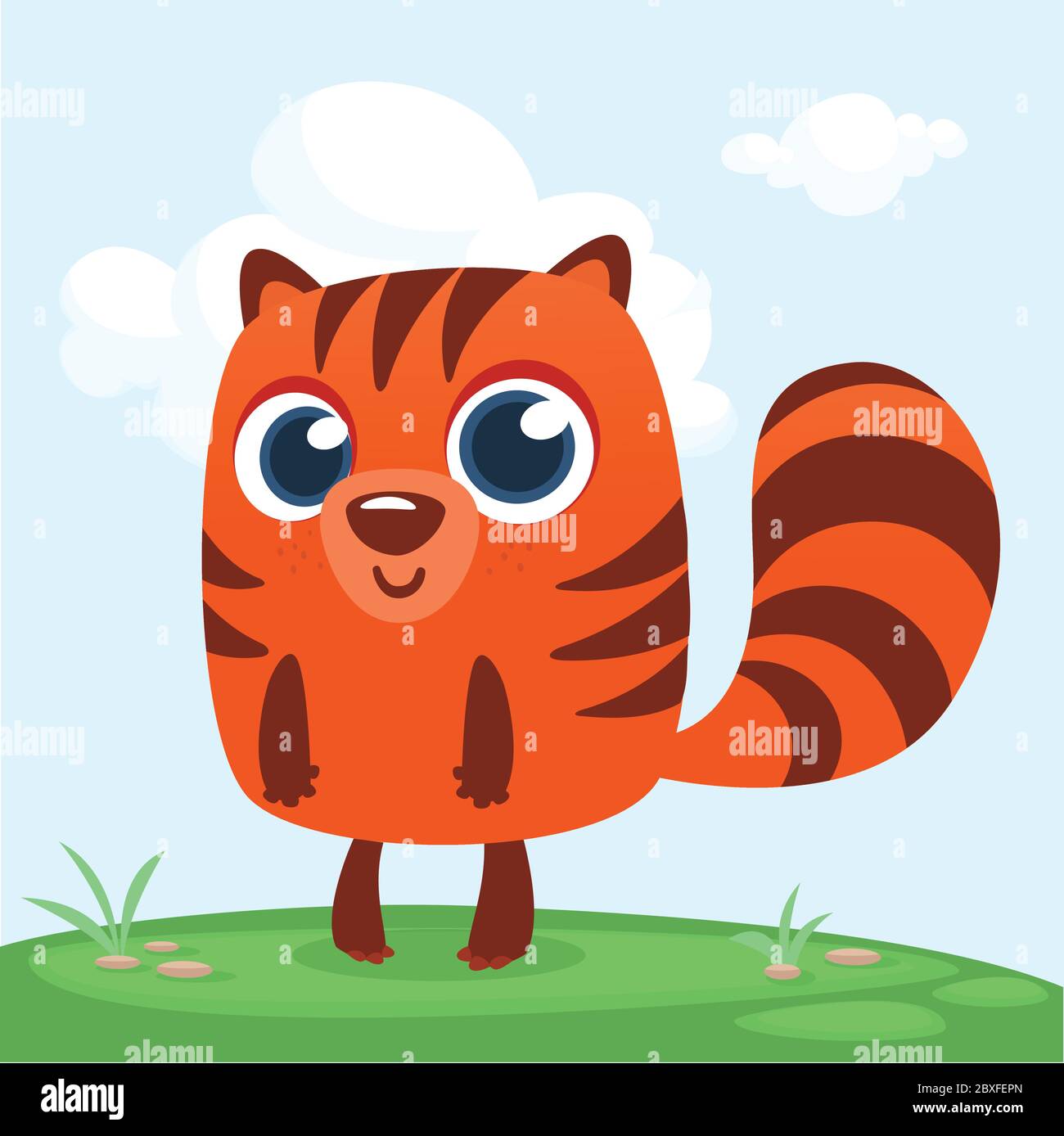 Orange squirrel chipmunk cartoon. Forest animal vector illustration of ...