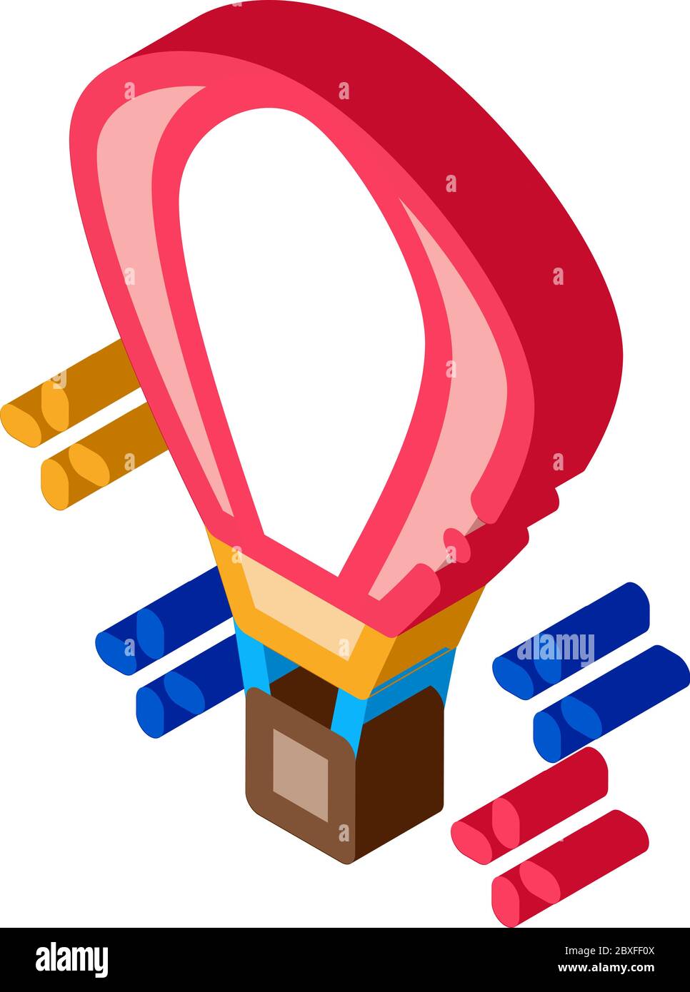 hot air balloon isometric icon vector illustration Stock Vector Image ...