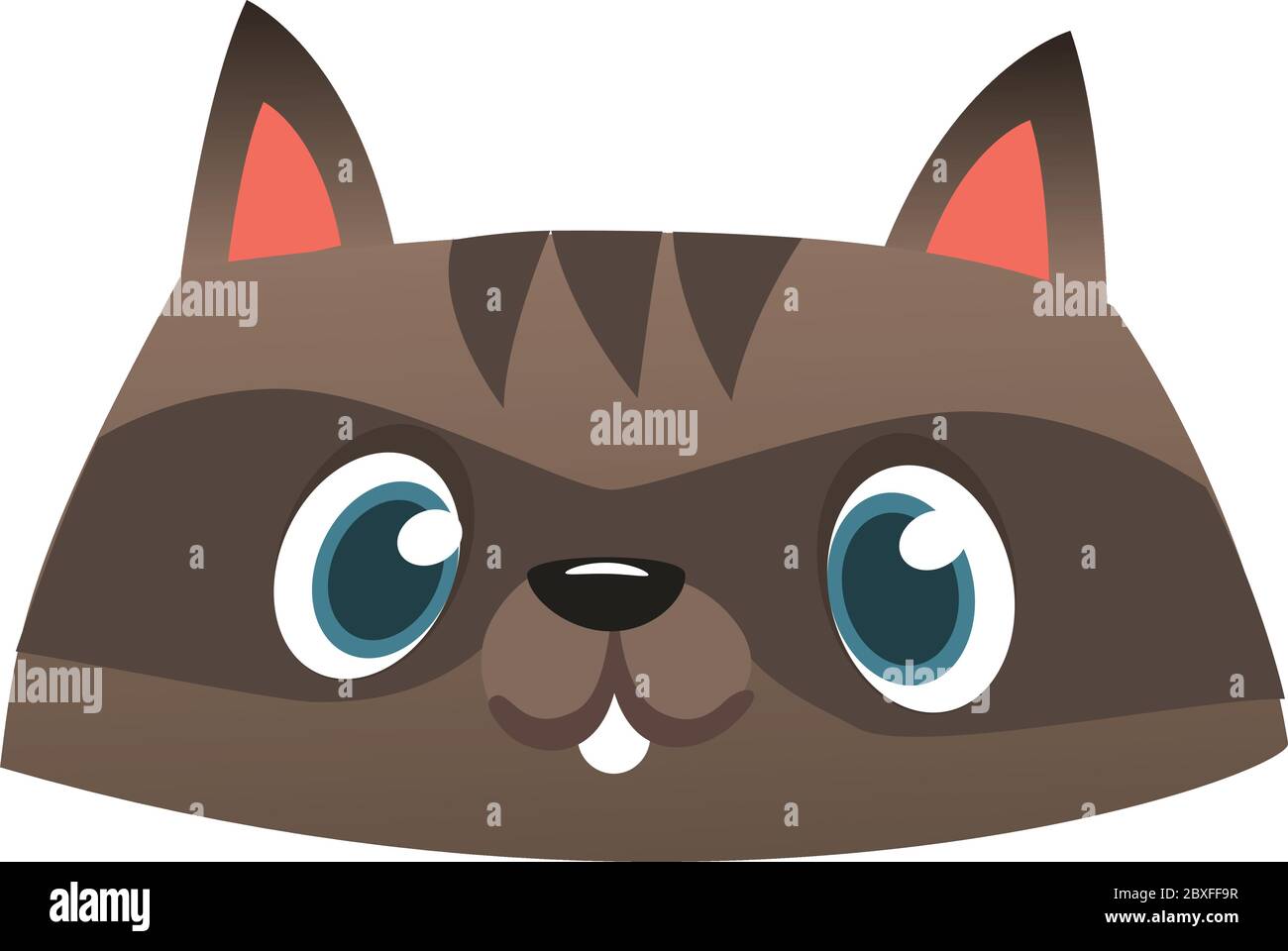 Funny cartoon raccoon head icon. Vector illustration. Design for print ...