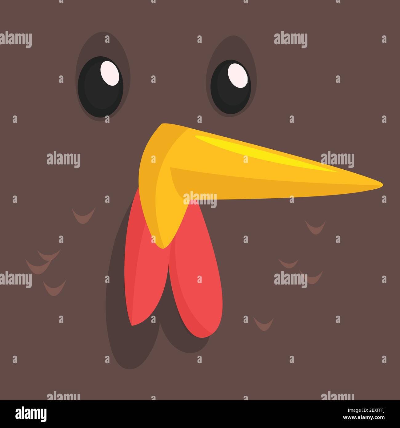 Cartoon hen isolated. Vector illustration of a brown chicken face ...