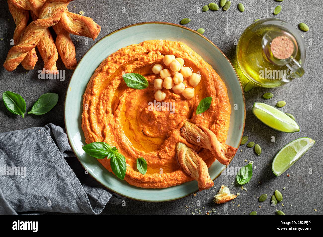 Hummus And Breadsticks High Resolution Stock Photography and Images - Alamy