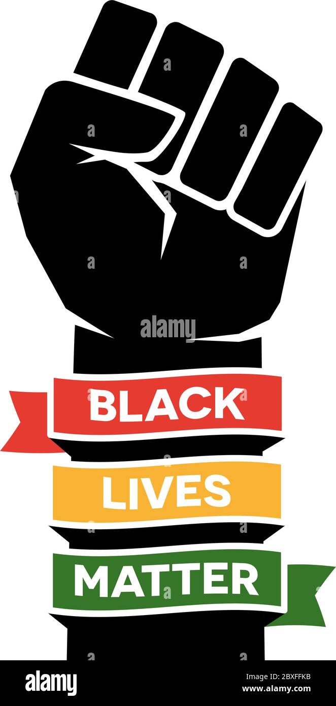 Black Lives Matter Poster illustration design. Raised fist Stock Vector ...