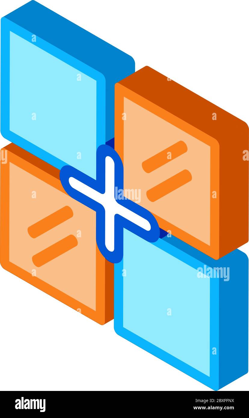 laying tiles of different colors isometric icon vector illustration ...
