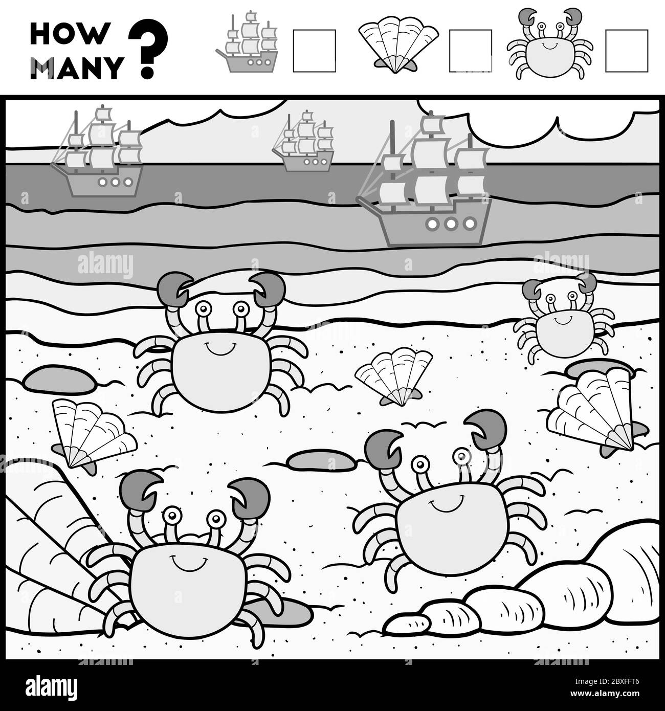 Counting game coloring book Stock Vector Images - Alamy