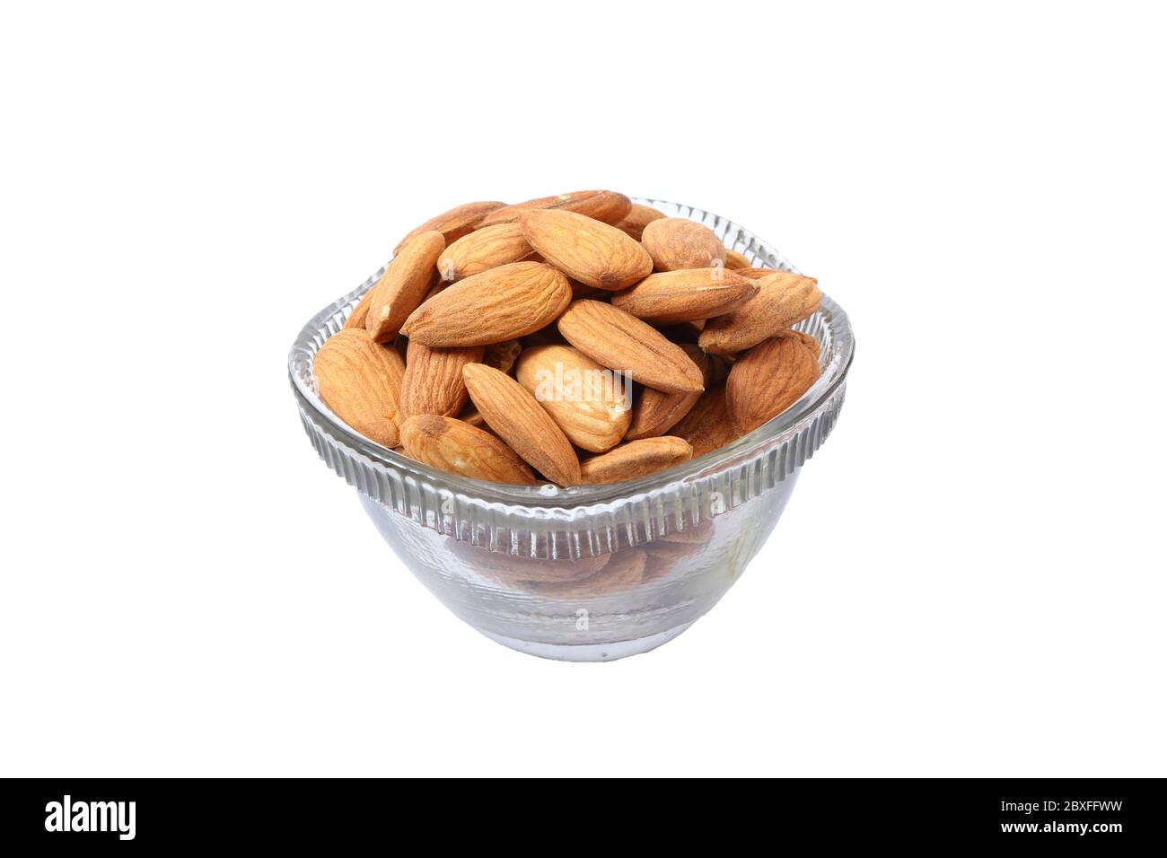 Glass bowl almonds on Cut Out Stock Images & Pictures - Alamy