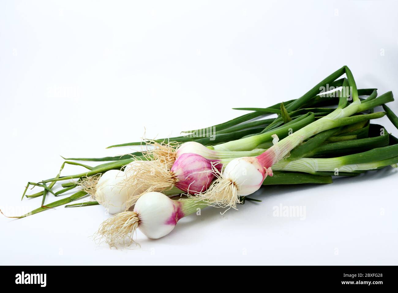 Vegetables: Spring Onion Isolated on White Background Stock Photo - Alamy