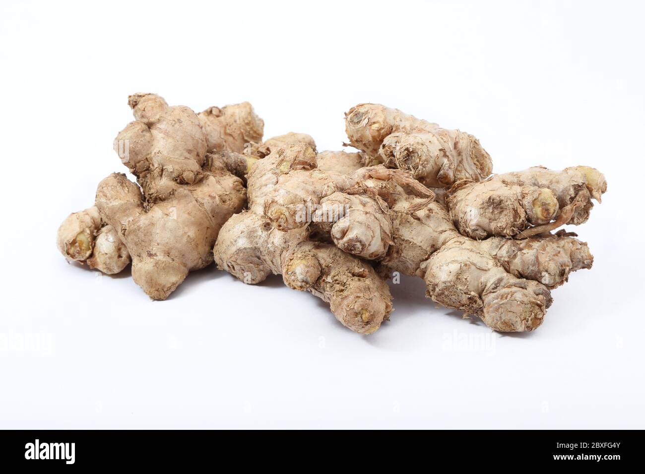 Fresh ginger root or rhizome isolated on white background Stock Photo ...