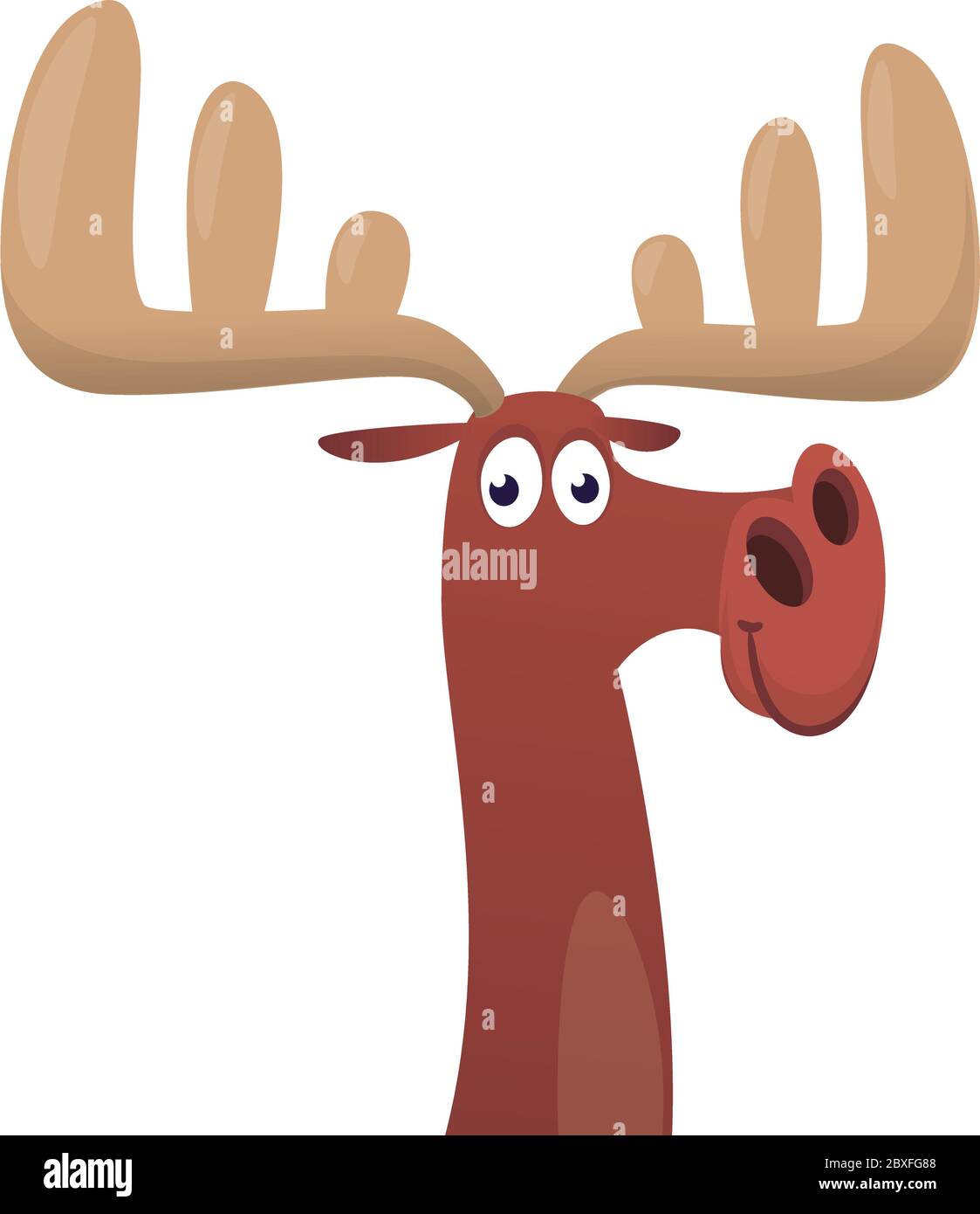 Cool cartoon moose. Vector illustration isolated. Poster design of ...