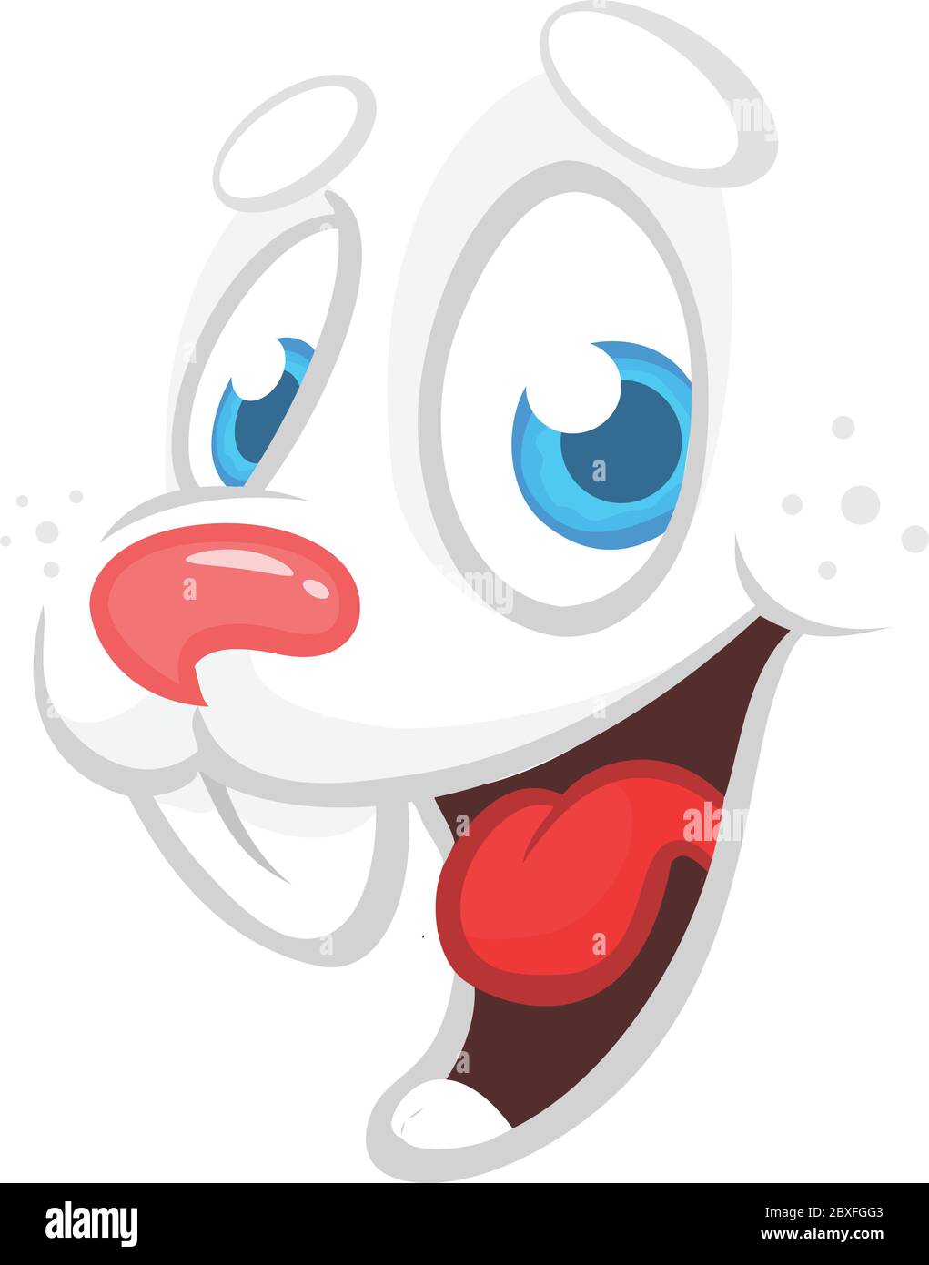 White rabbit cartoon. Vector illustration of white rabbit face avatar ...