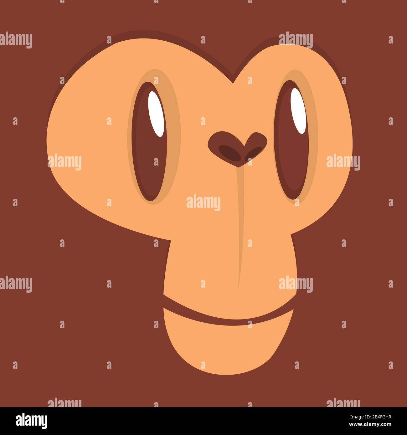 Cartoon happy monkey face avatar. Vector illustration of smiling monkey ...