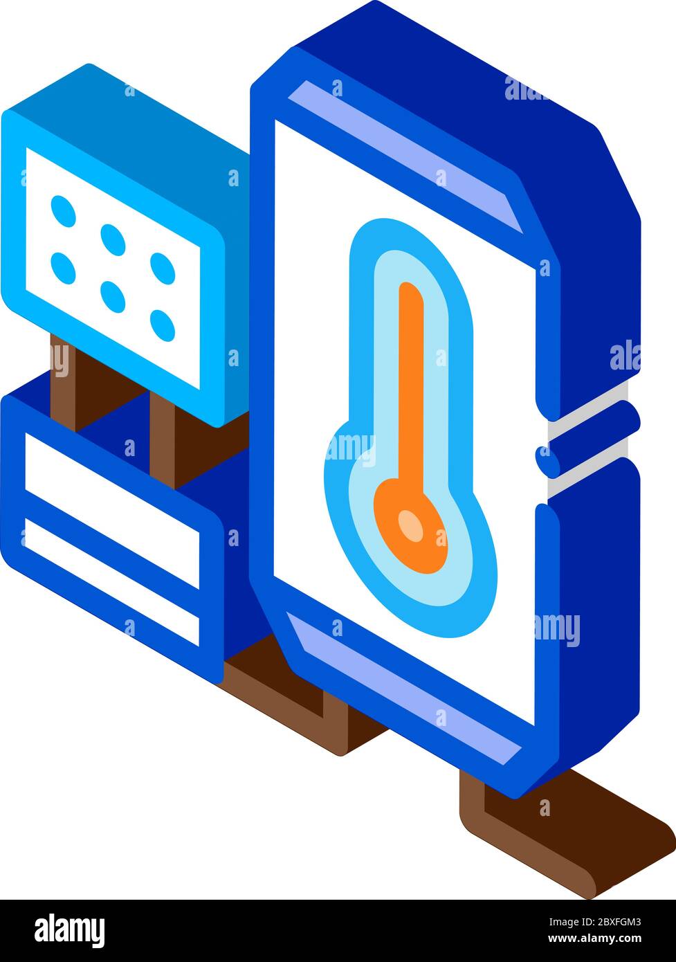 temperature control device isometric icon vector illustration Stock ...