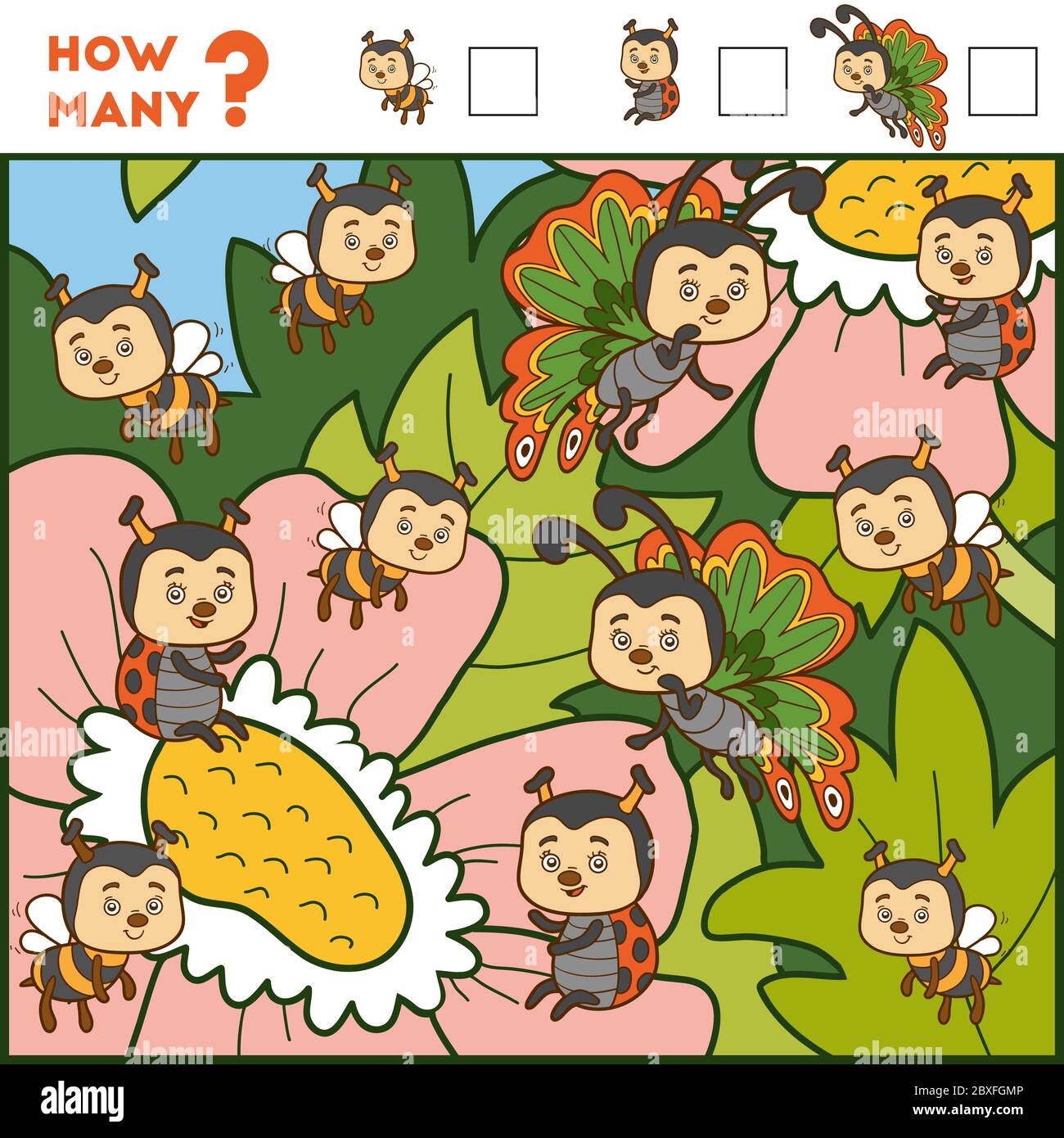 Counting Game for Preschool Children. Educational a mathematical game ...