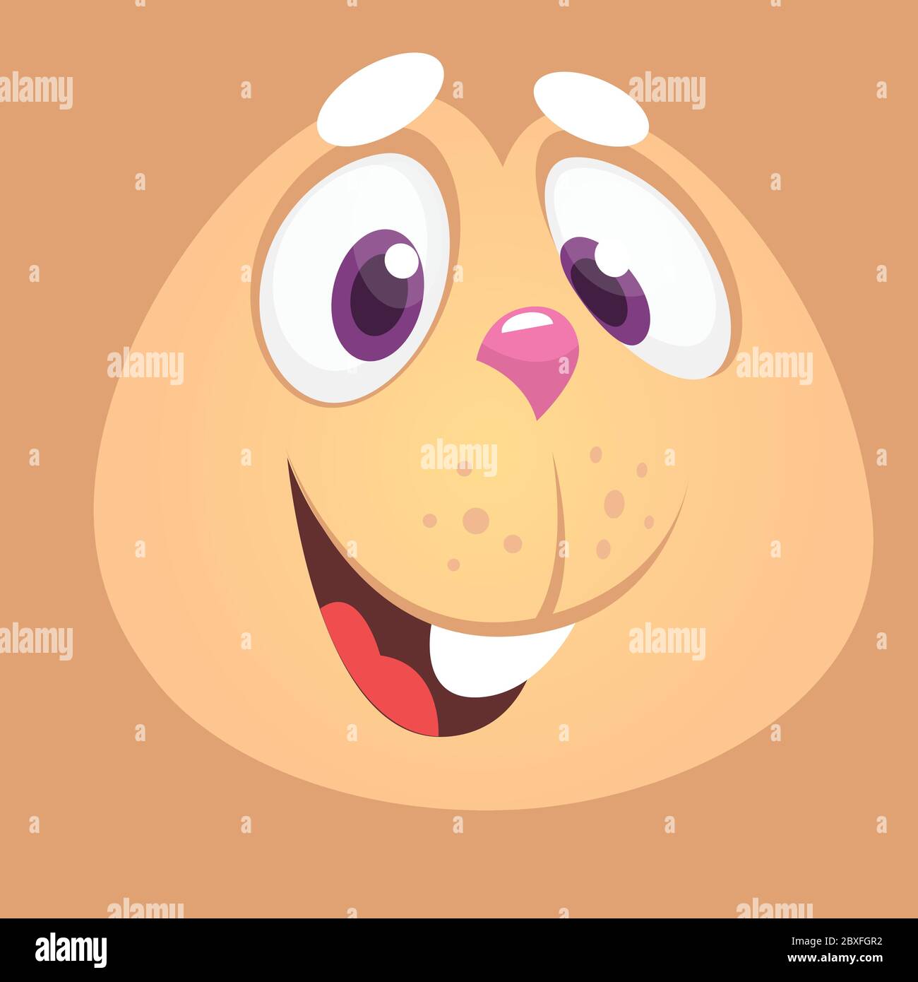 Bunny rabbit cartoon avatar. Vector illustration of happy laughing ...