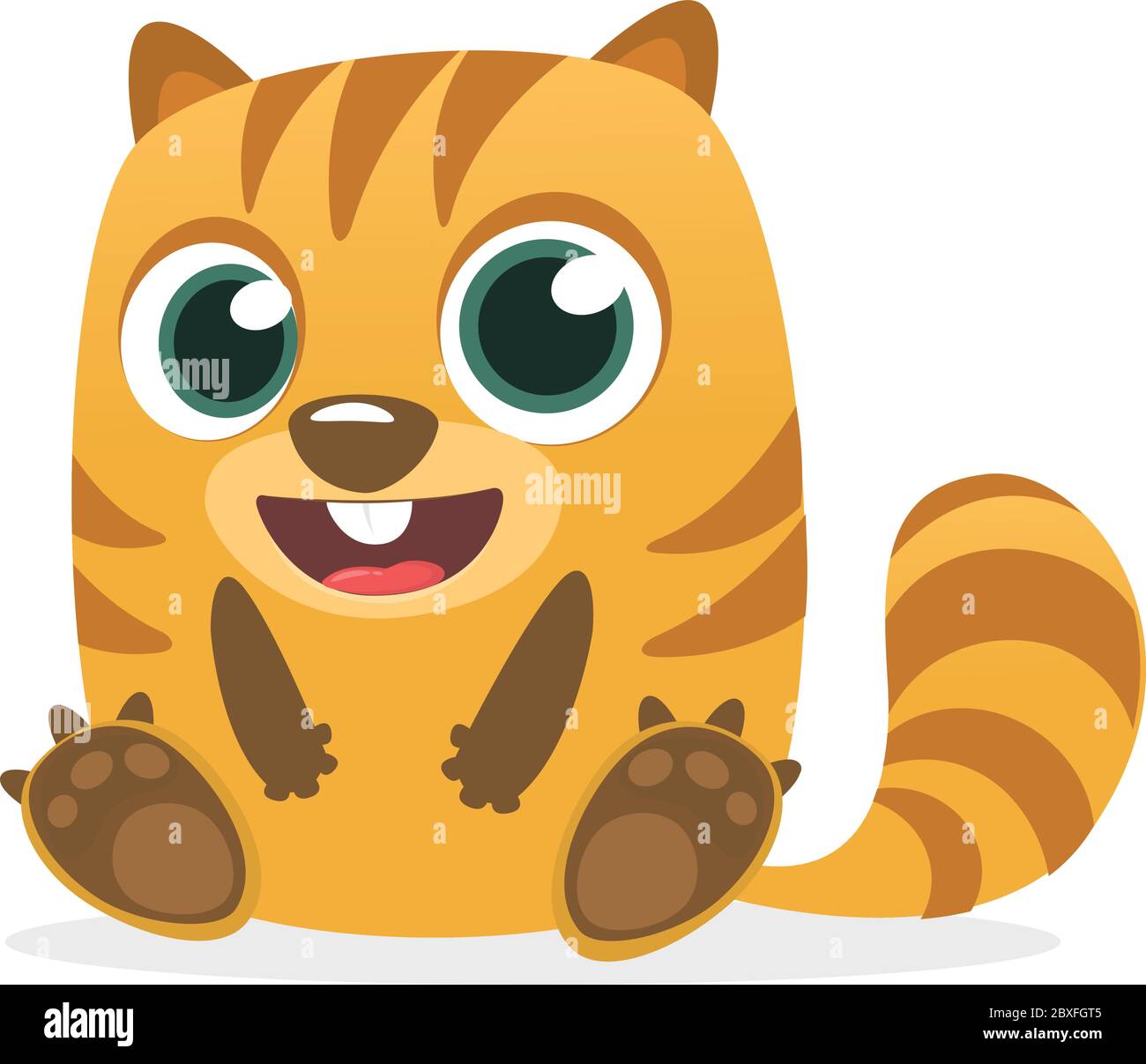 Cartoon chipmunk or marmot sitting. Forest animal vector illustration ...