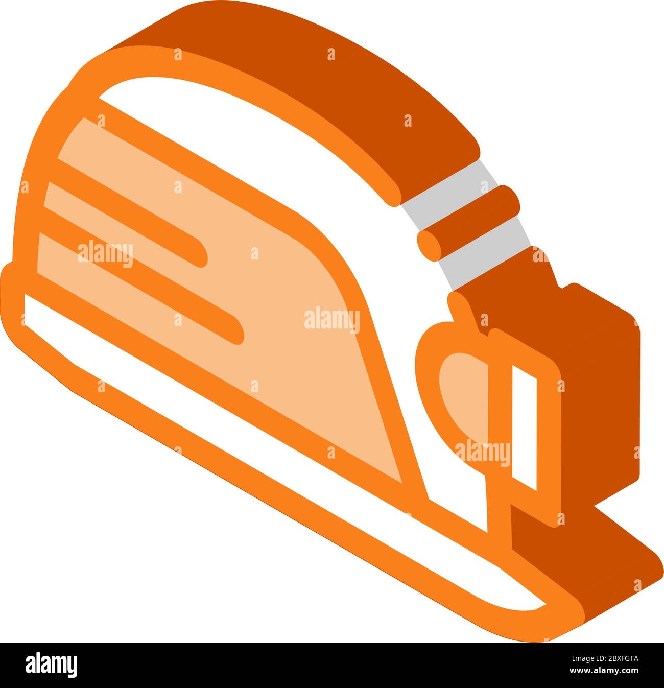 safety helmet with flashlight isometric icon vector illustration Stock ...
