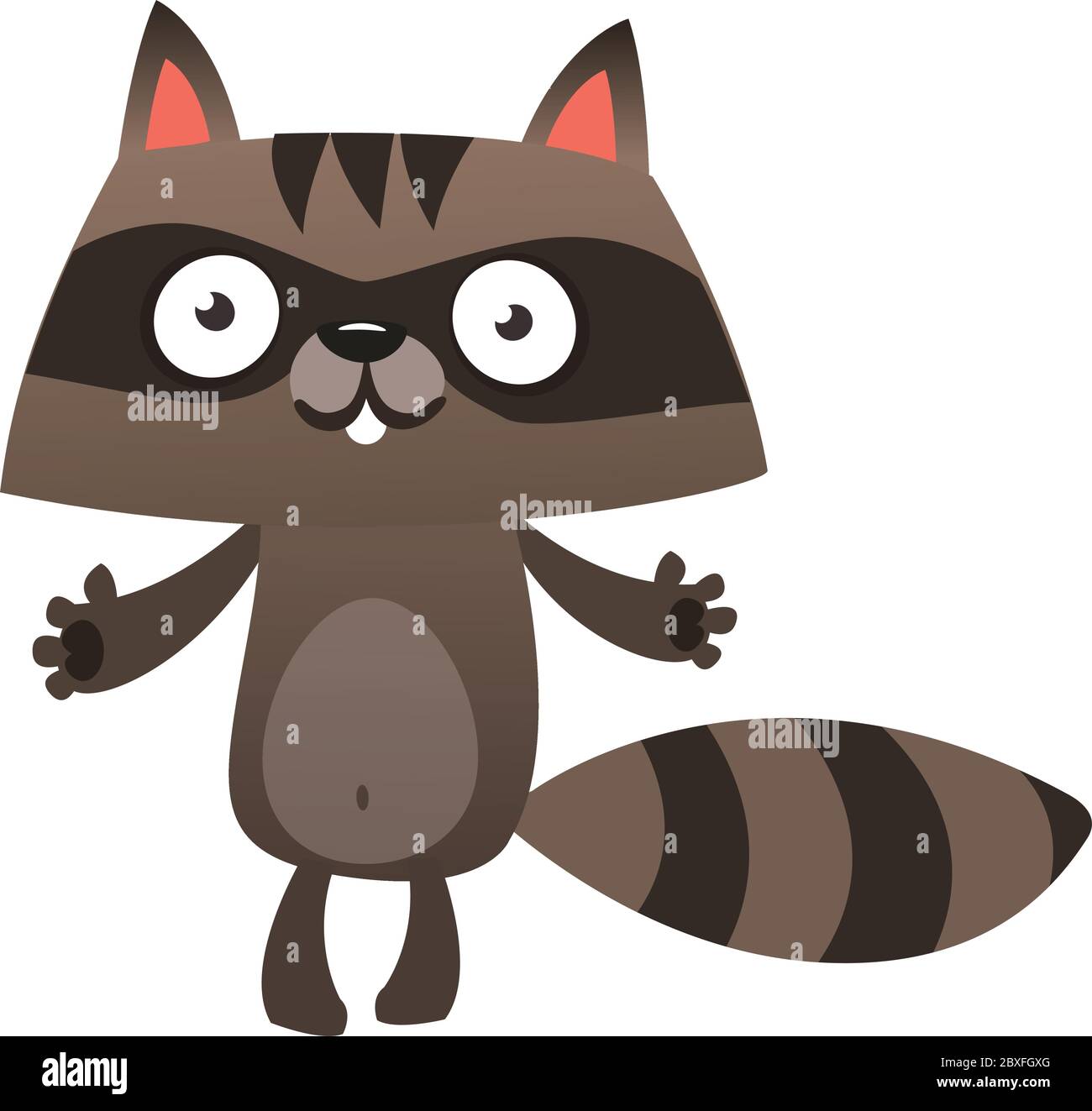 Funny cartoon raccoon. Vector illustration of small raccoon character ...