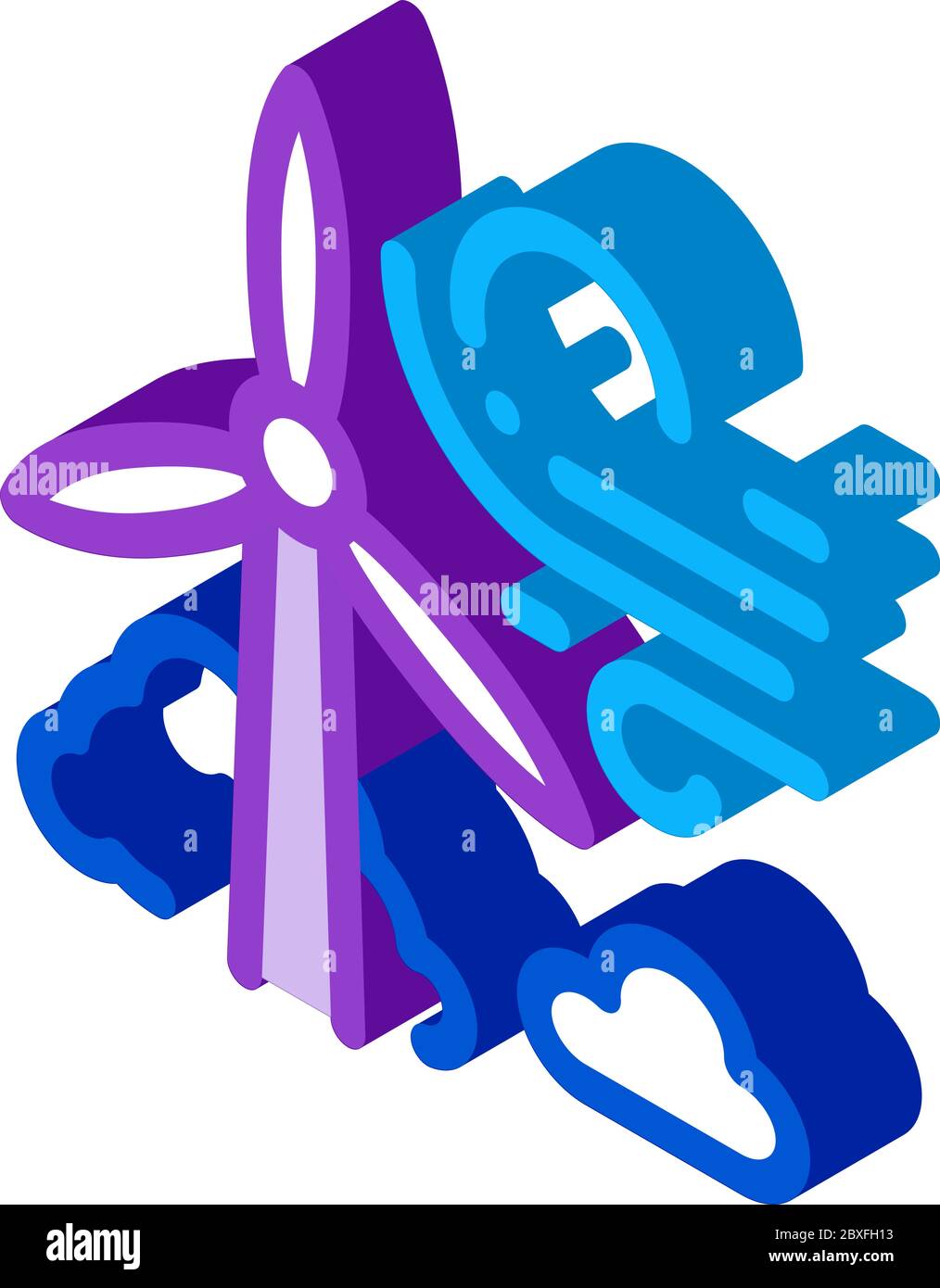 high wind energy mill isometric icon vector illustration Stock Vector ...