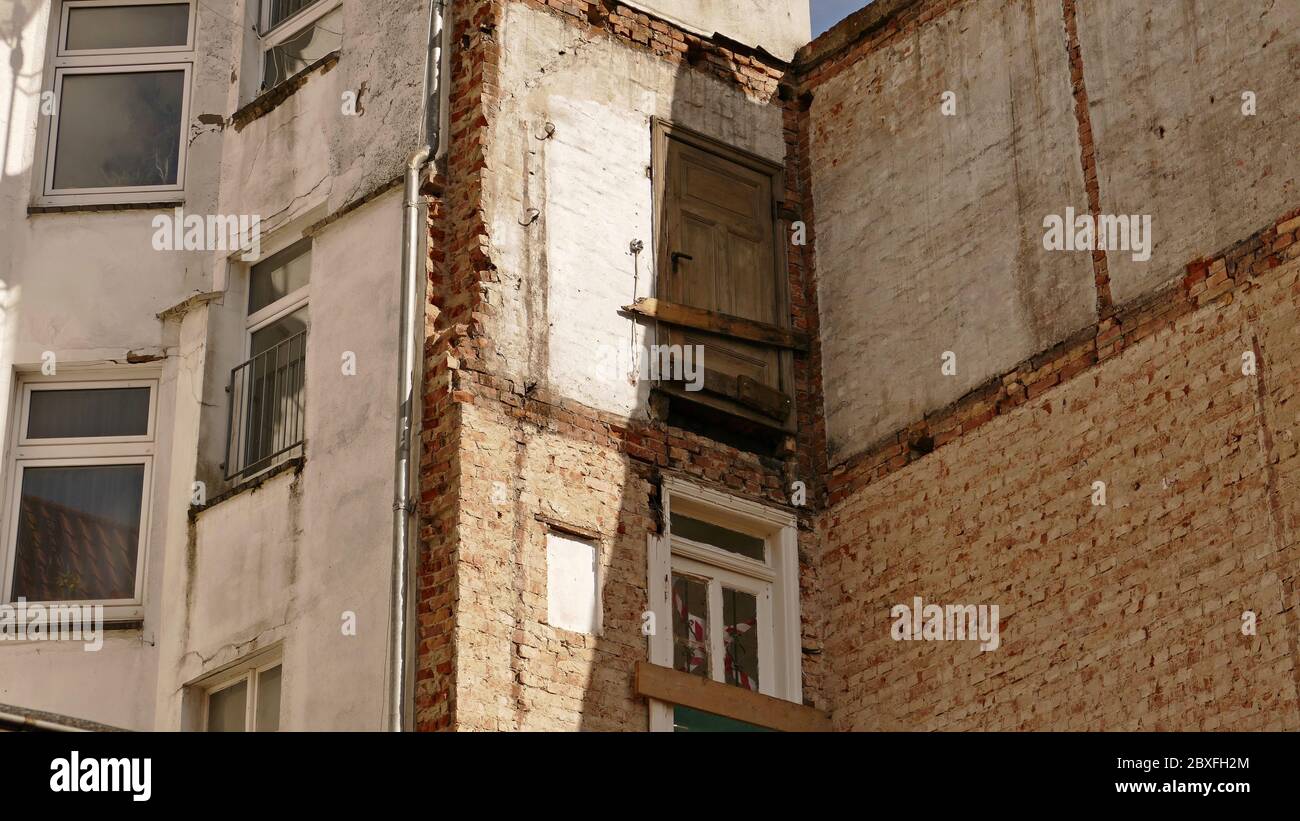 Exit to nowhere, door without stairs - house demolition with ...