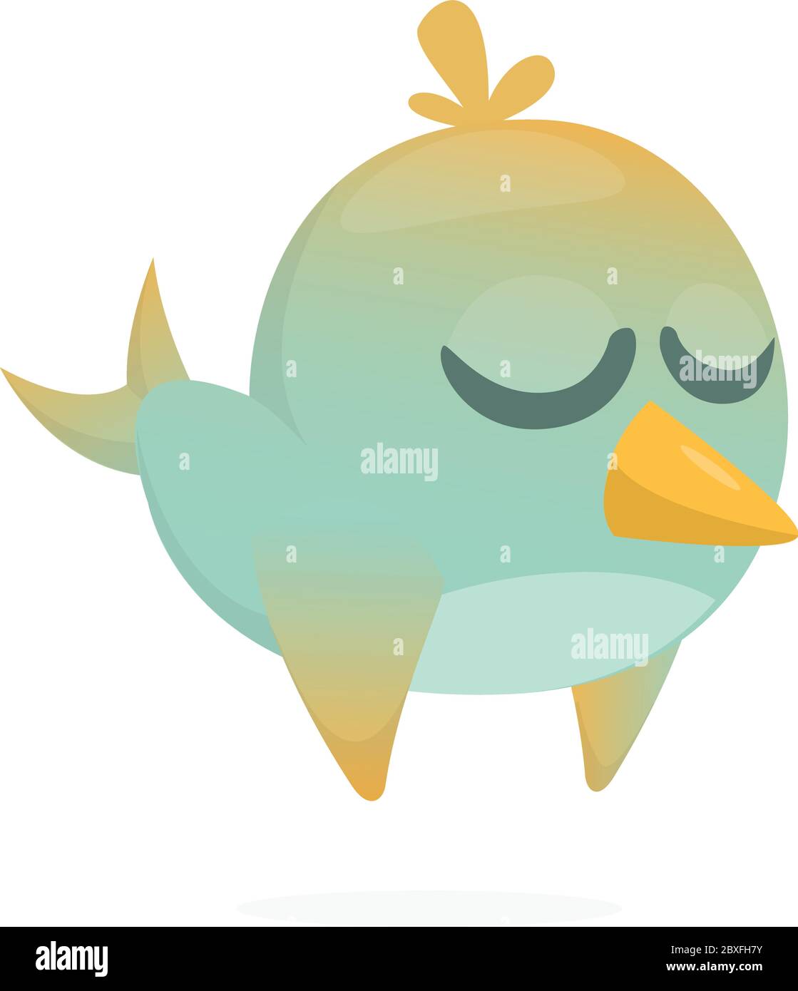 Funny blue bird cartoon. Vector illustration of forest blue bird ...