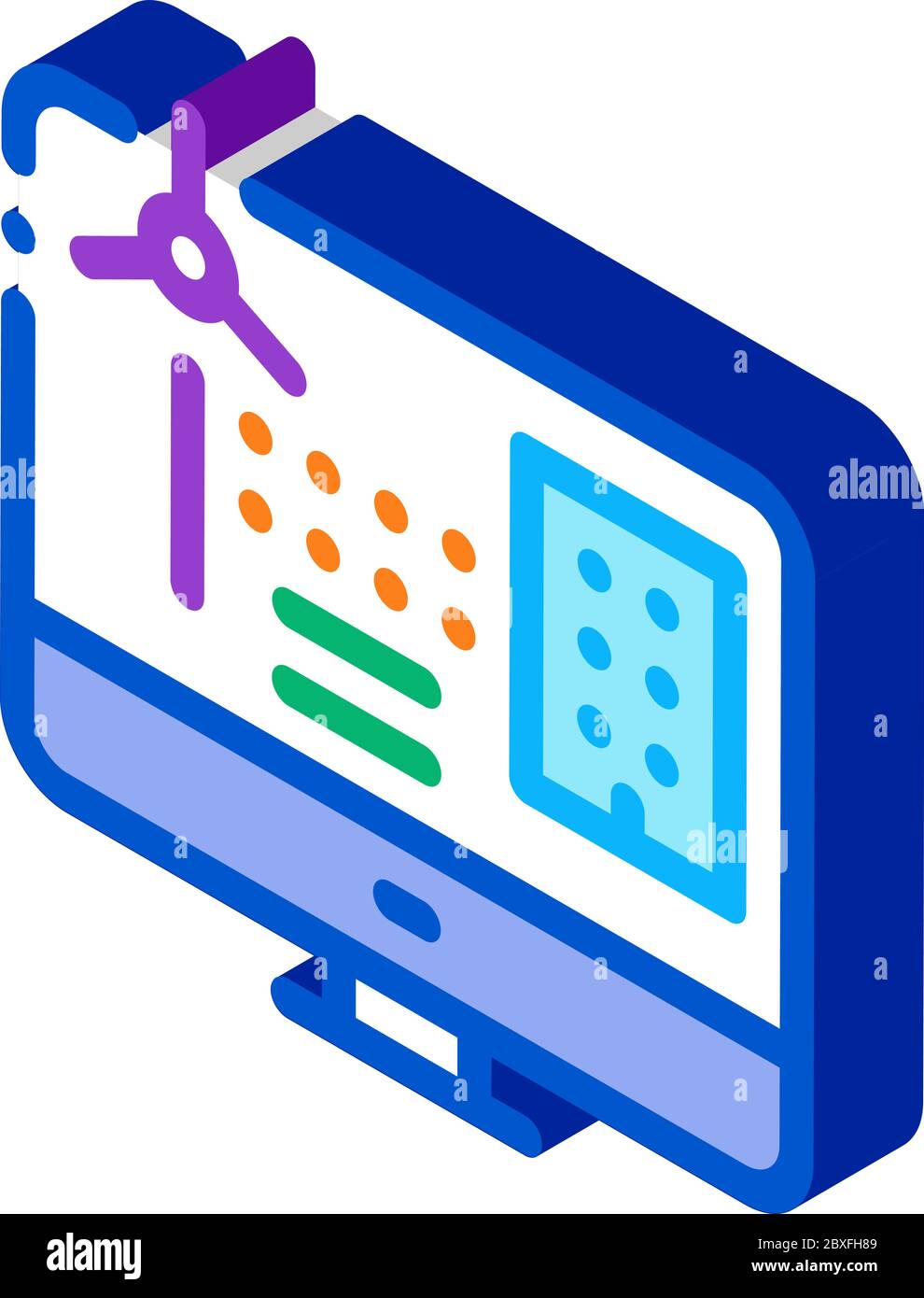 windmill computer control isometric icon vector illustration Stock ...